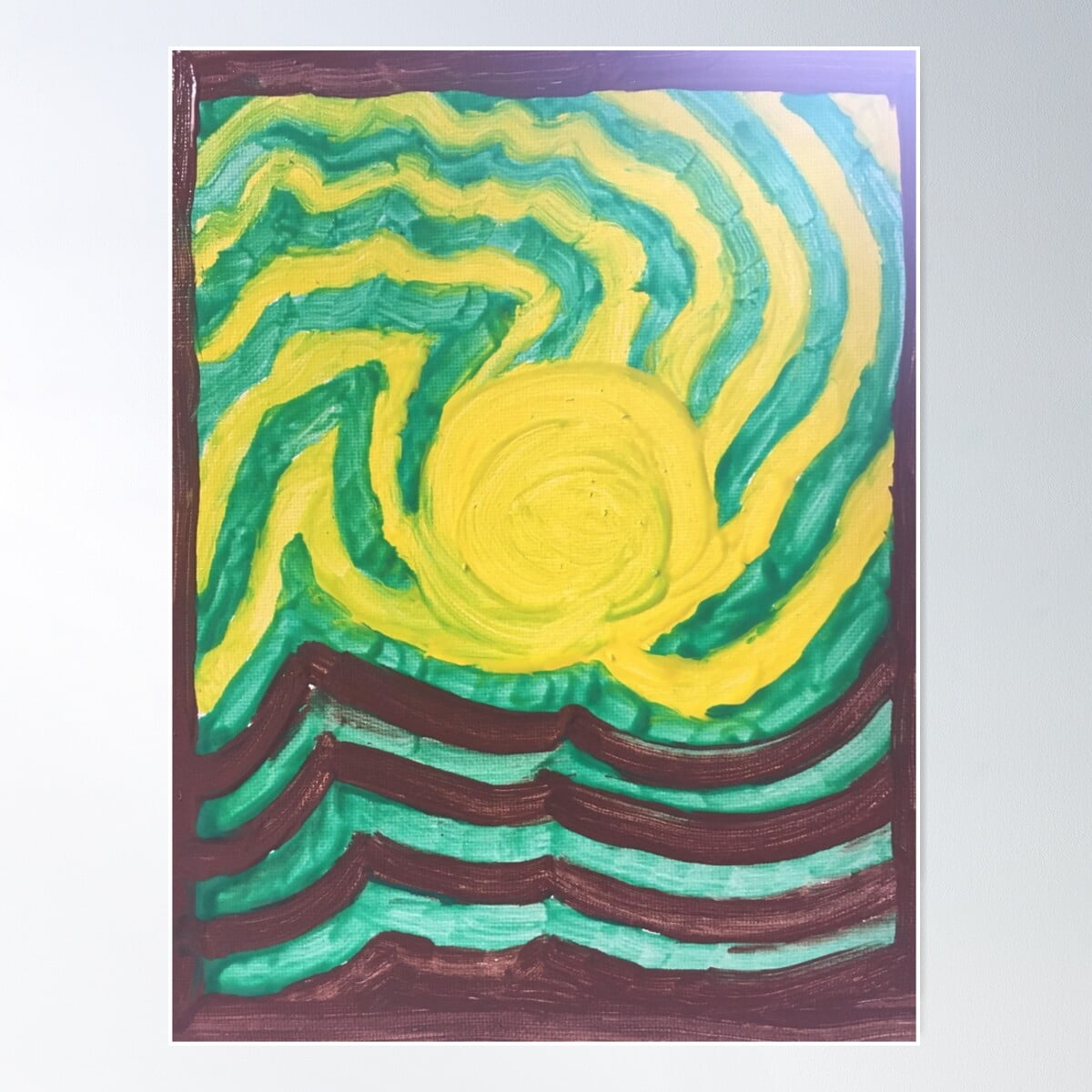Psychedelic Sunrise Poster Wall Art, Modern Wall Decor For Living Room ...