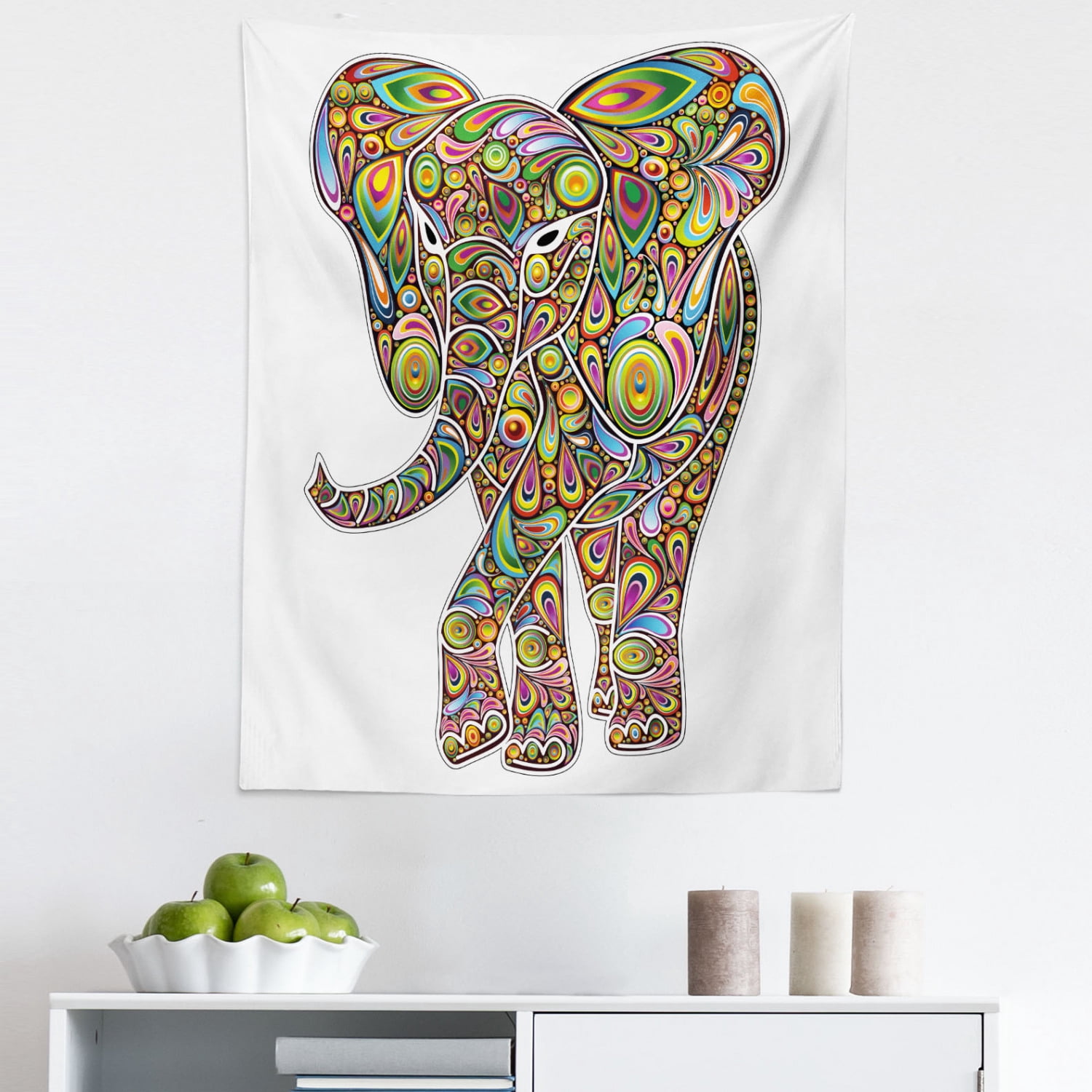 Psychedelic Tapestry, Large Eastern Trippy Pattern Boho Art Savannah ...