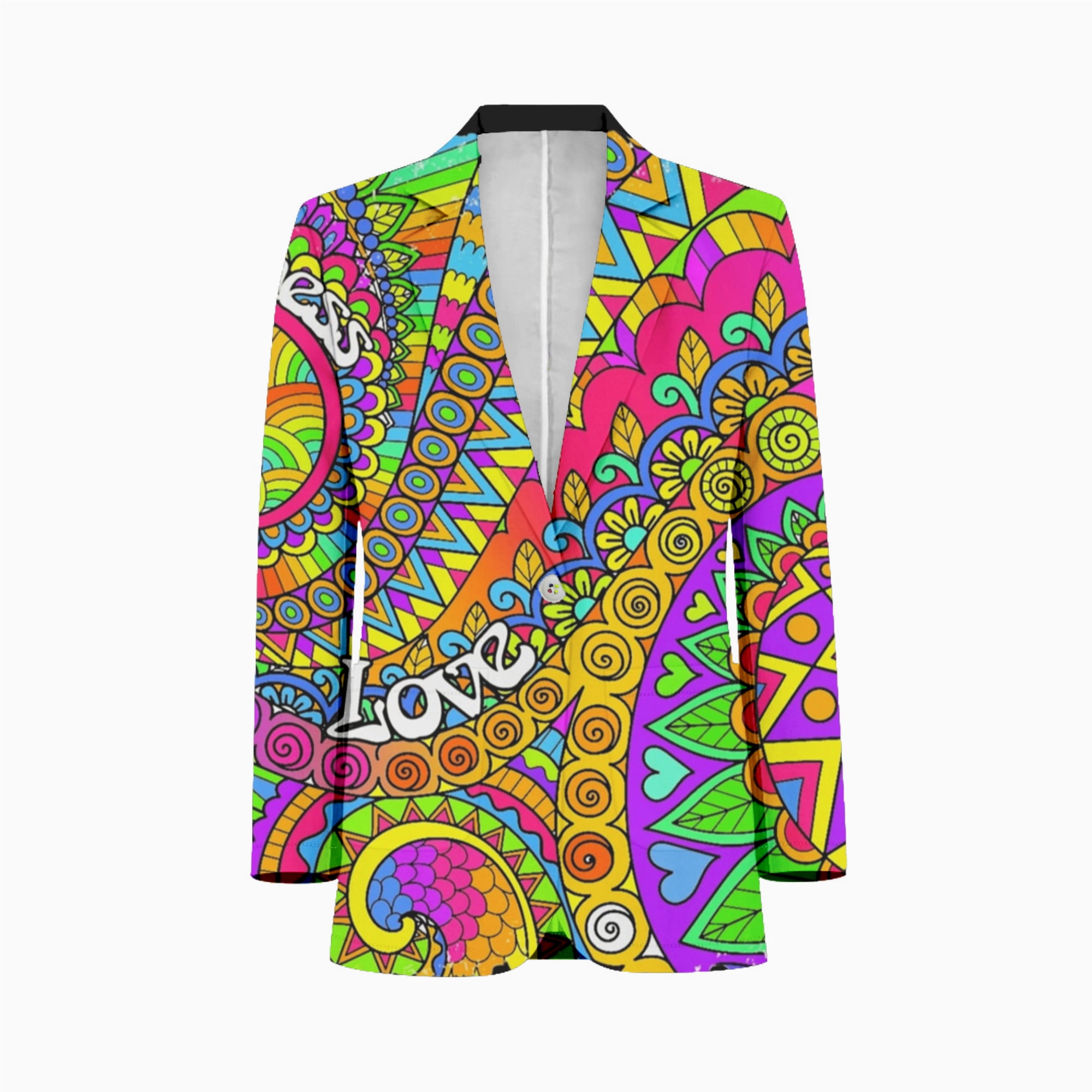 Psychedelic Trippy Colorful Hippy Art Men's Suit Blazer Casual Party ...