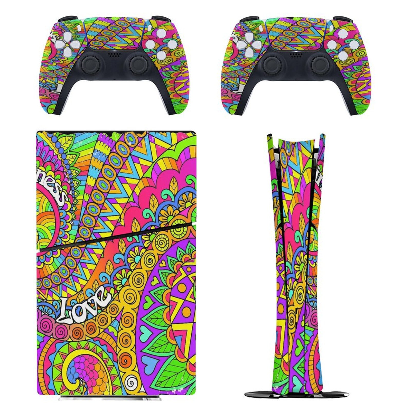 Psychedelic Trippy Colorful Hippy Art PS5/PS5 Pro/PS5 Slim Digital Disc ...