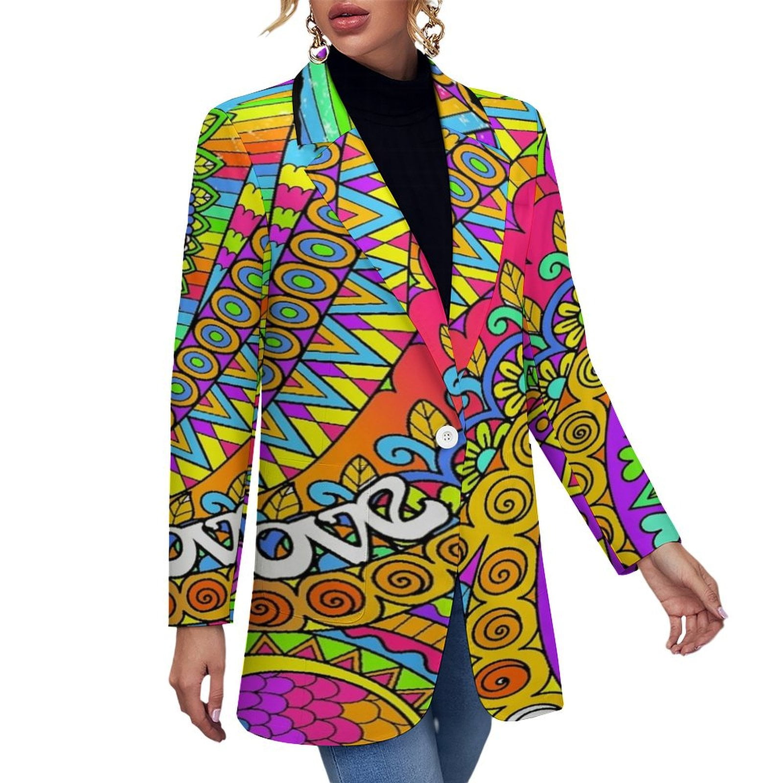 Psychedelic Trippy Colorful Hippy Art Woman Casual Loose Suits Summer ...