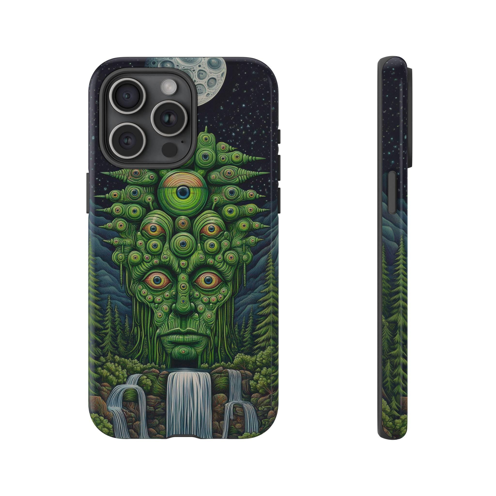 Psychedelic Trippy Green Eye Abstract Art Phone Case with iPhone 17 to ...