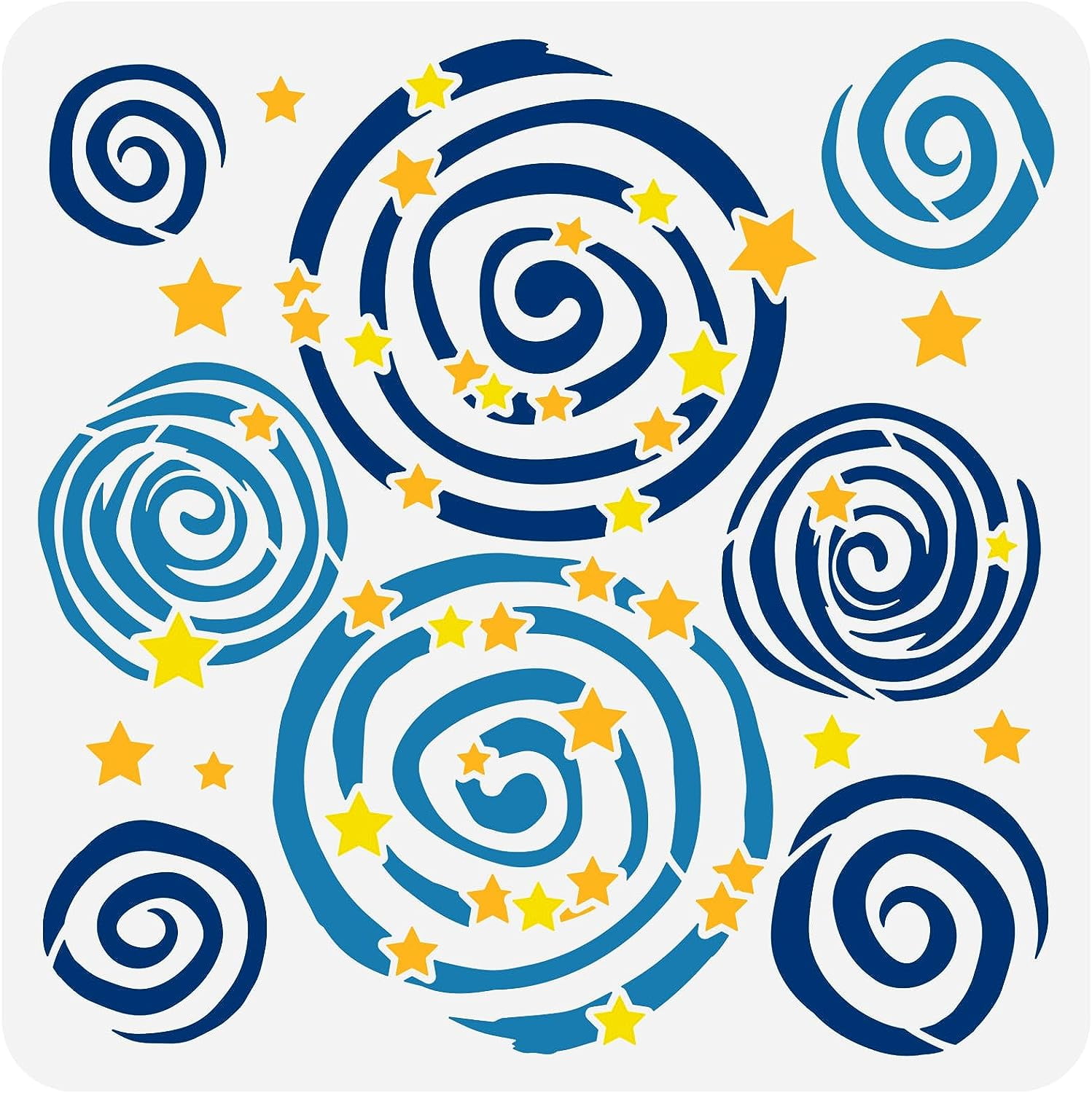 Psychedelic Vortex Star Painting Stencil11.8x11.8inch Reusable Nebula Drawing Template DIY Craft ...