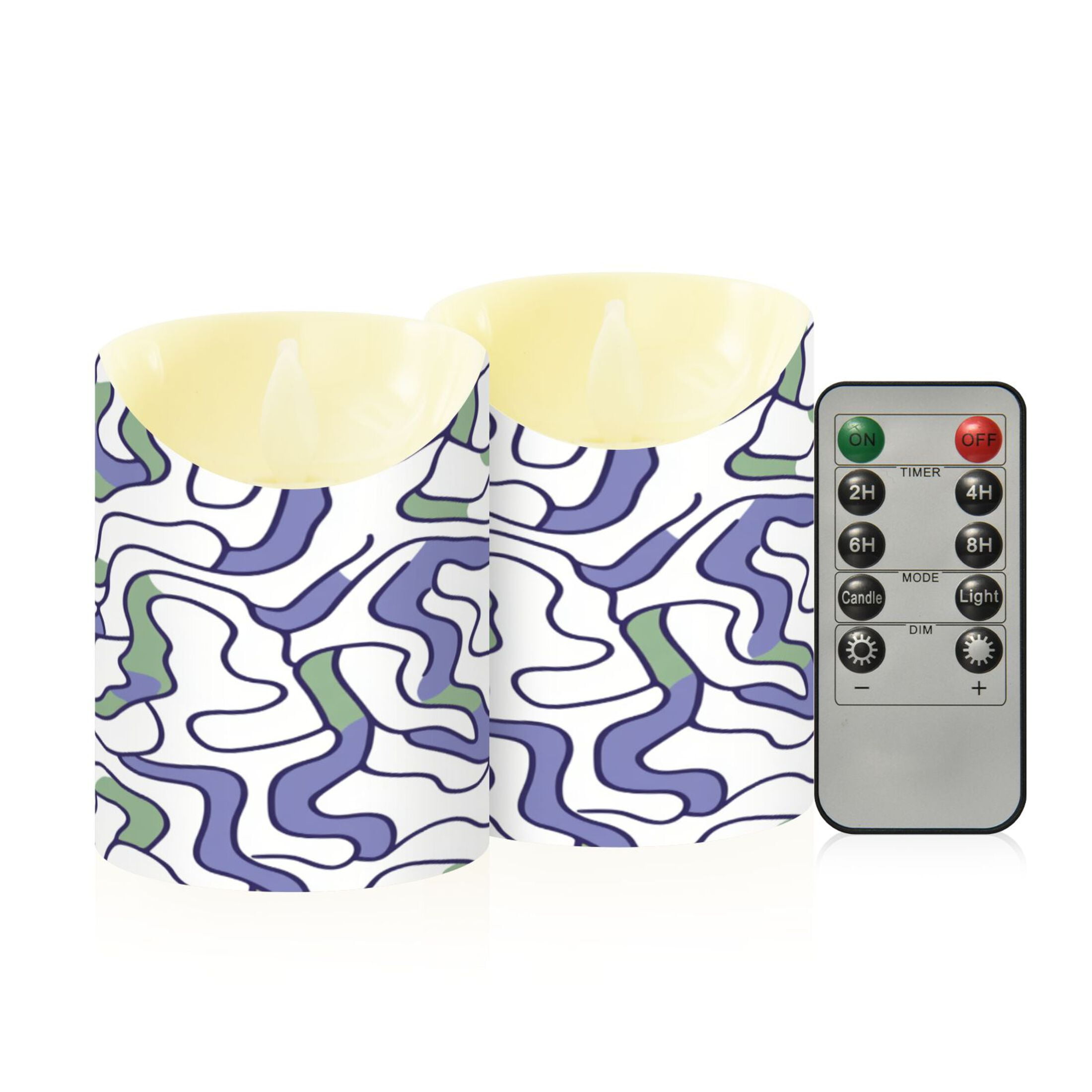 Psychedelic Waves Flameless Candles 2 PCS with Remote Realistic Moving ...