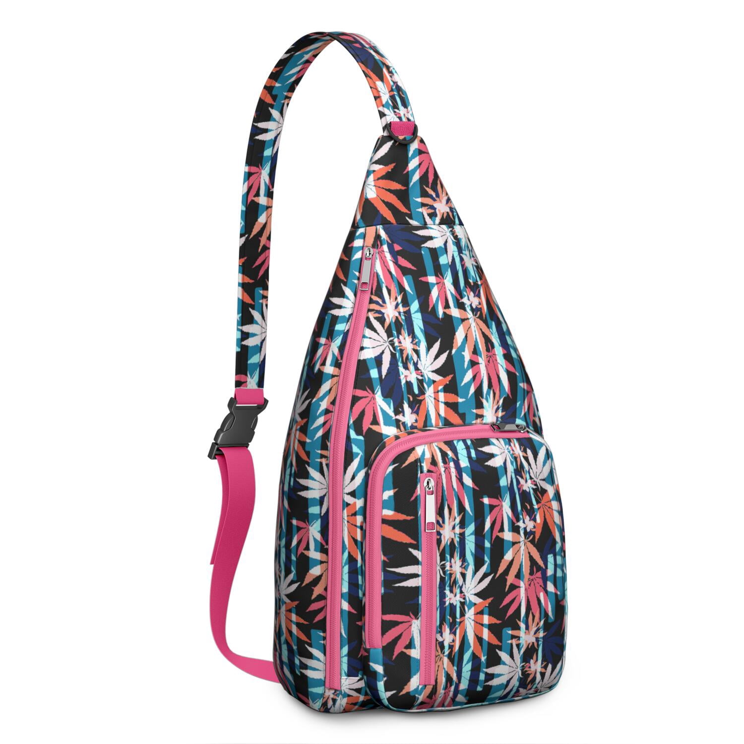 Psychedelic Weed Leaf Sling Backpack – Trippy Cannabis Crossbody Bag ...