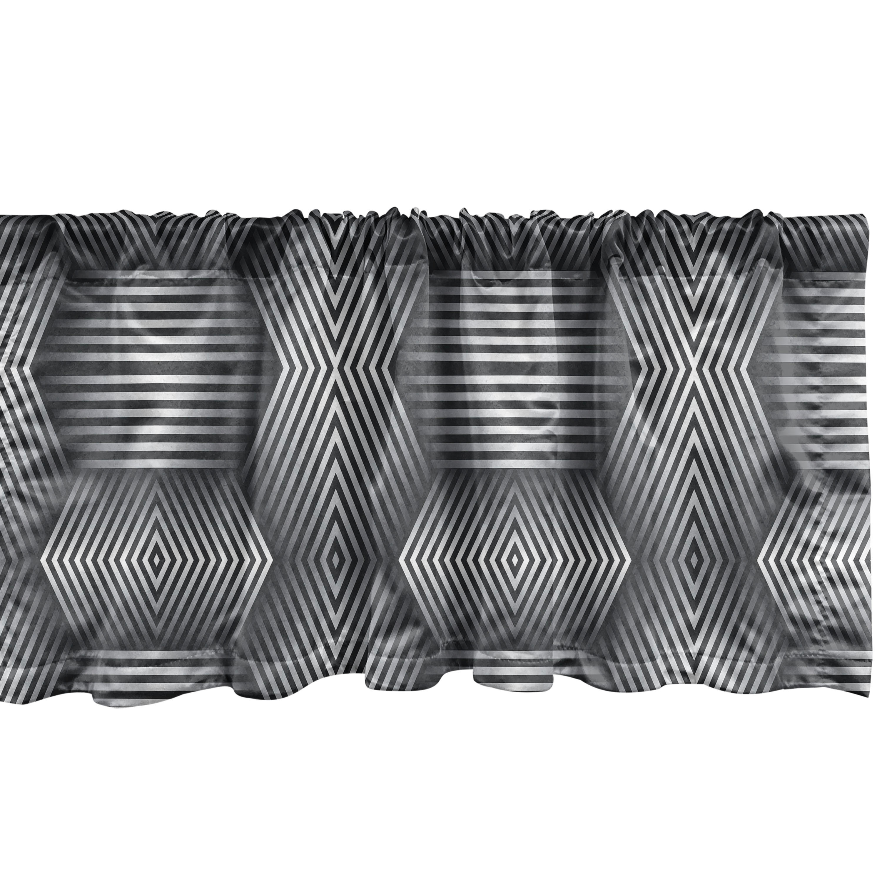 Psychedelic Window Valance, Illusion Like Chevron and Stripe Motifs on ...
