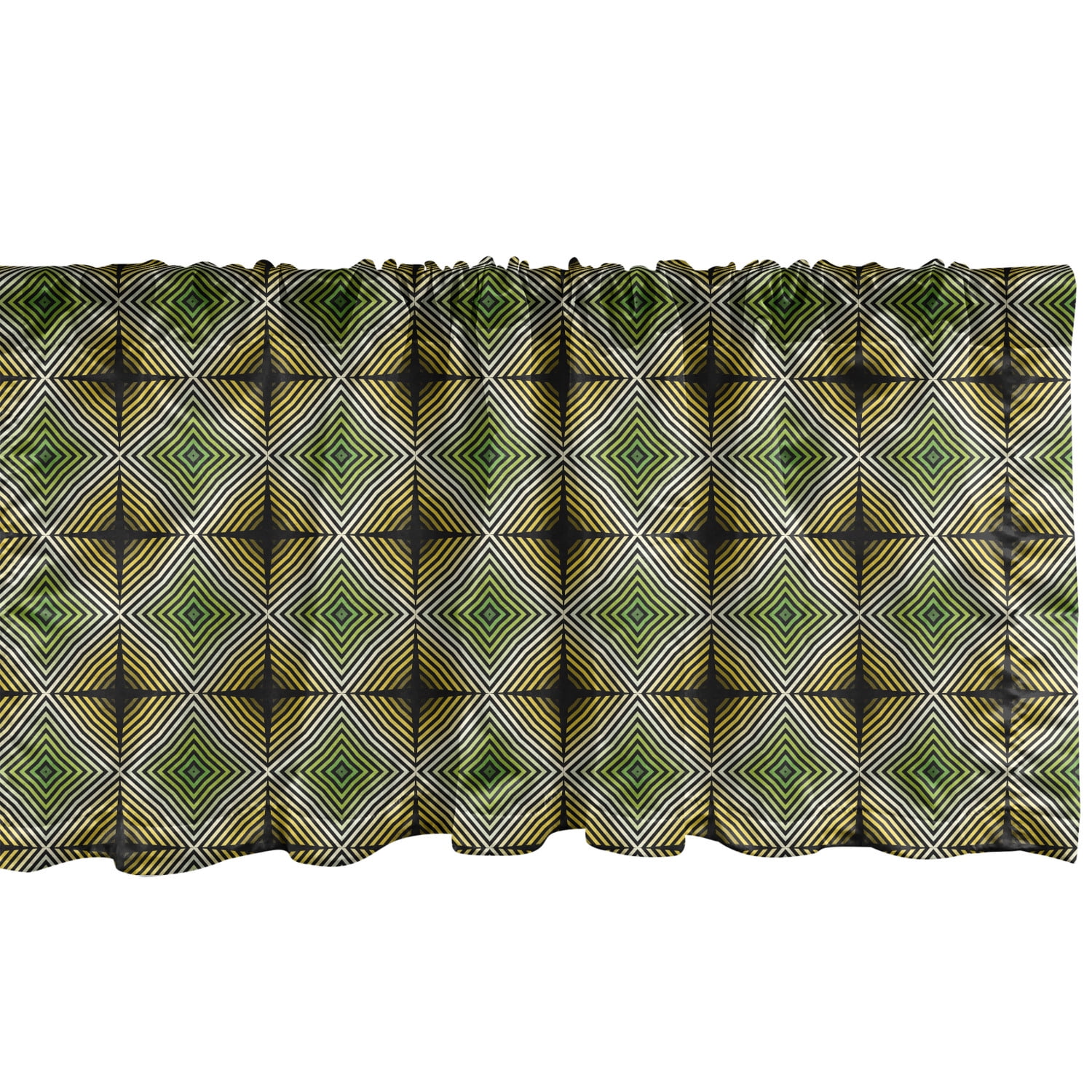 Psychedelic Window Valance Pack of 2, Abstract Geometric Diagonal ...