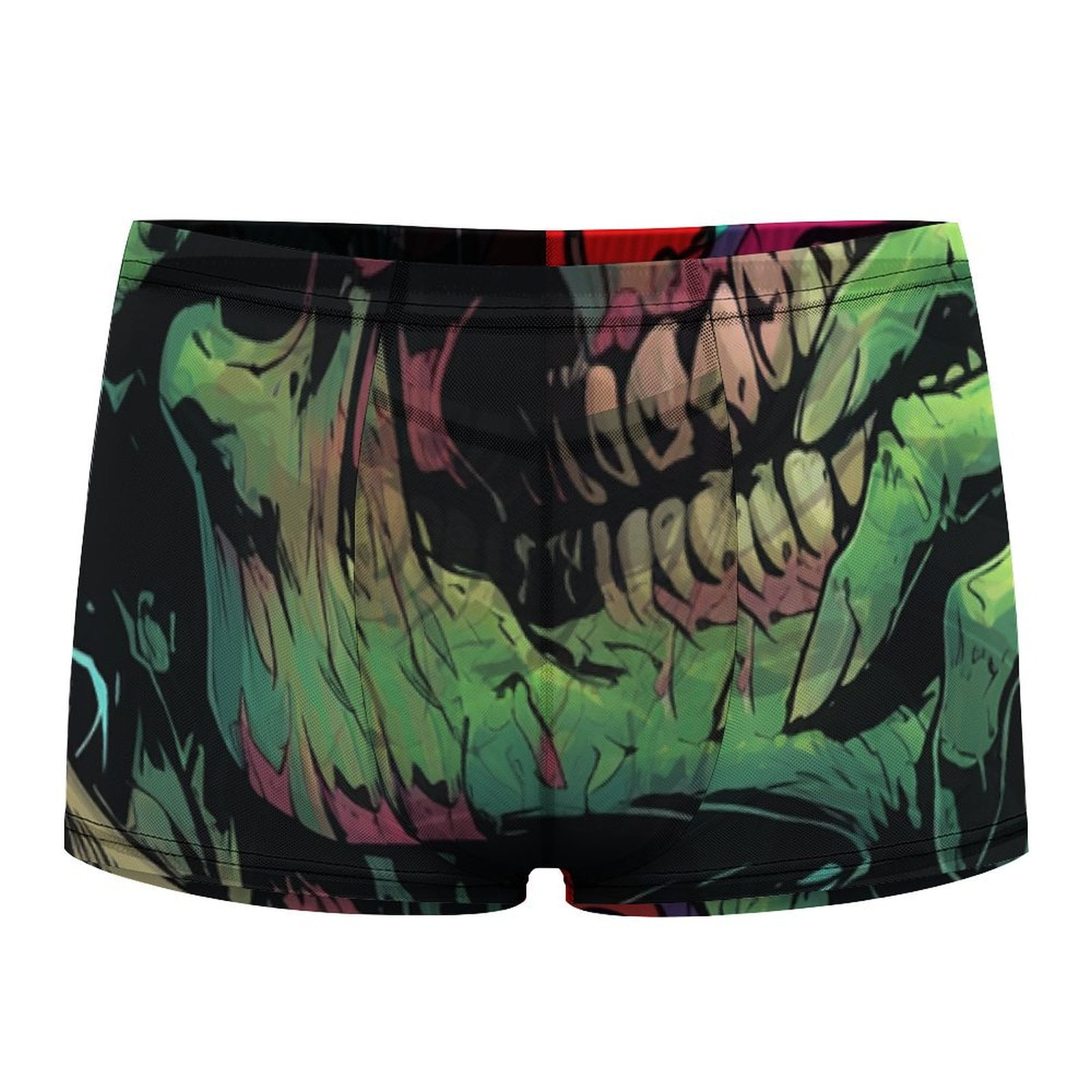 Psychedelic Zombie Skull Print Men's Mesh Boxer Briefs Cooling ...
