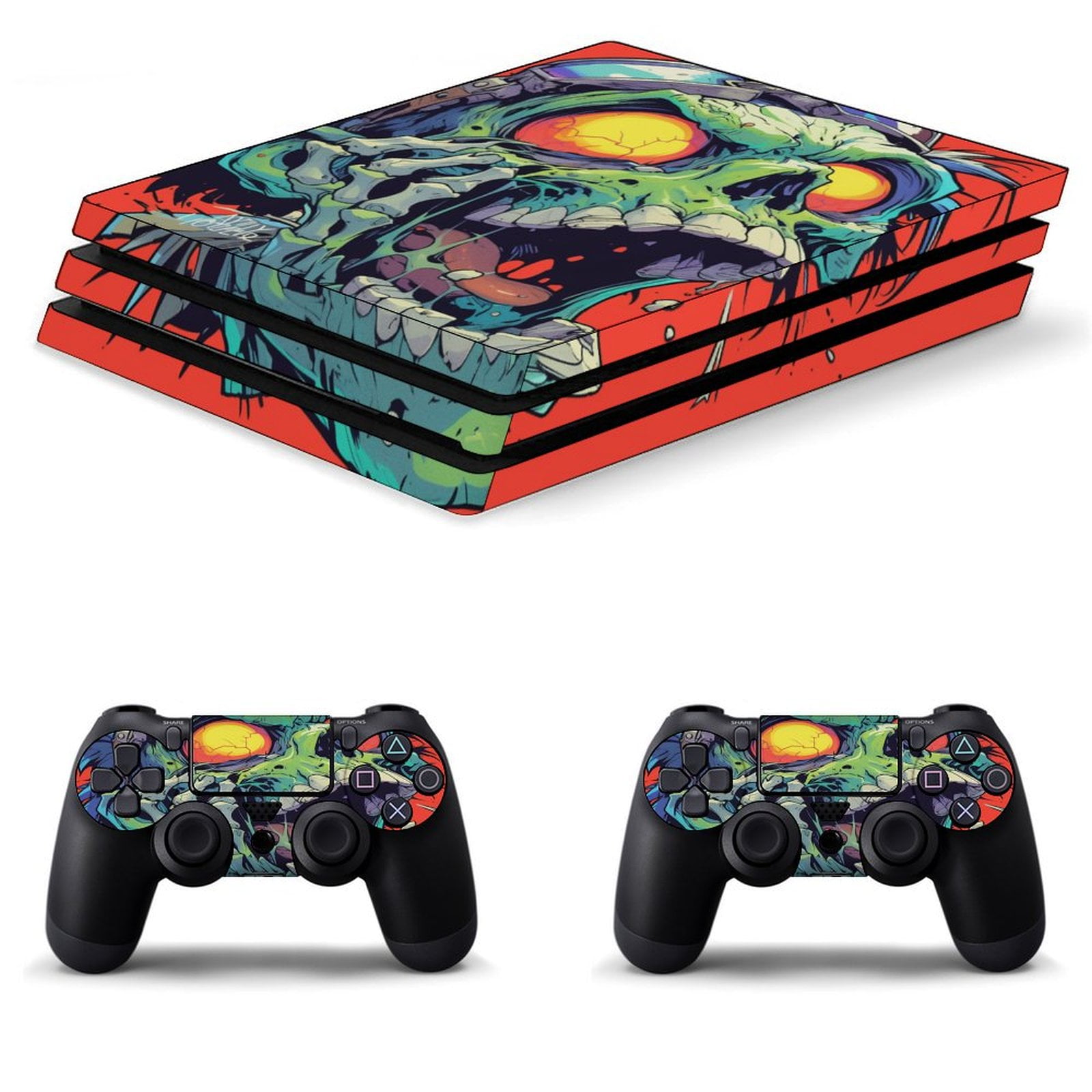 Psychedelic Zombie Skull Print PS4/PS4 Pro/PS4 Slim Skin Sticker For ...