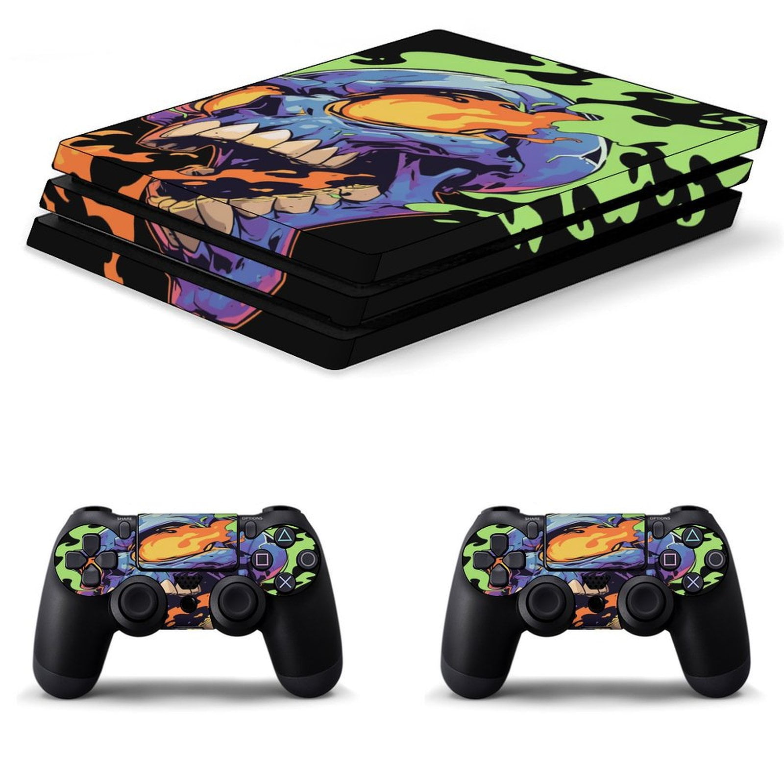 Psychedelic Zombie Skull Print PS4/PS4 Pro/PS4 Slim Skin Sticker For ...