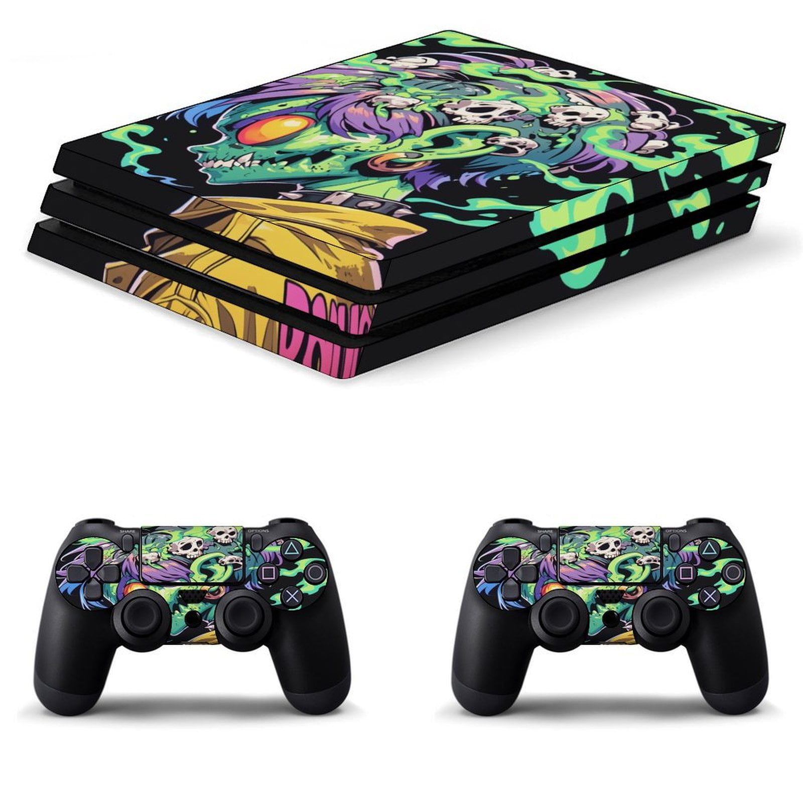 Psychedelic Zombie Skull Print PS4/PS4 Pro/PS4 Slim Skin Sticker For ...