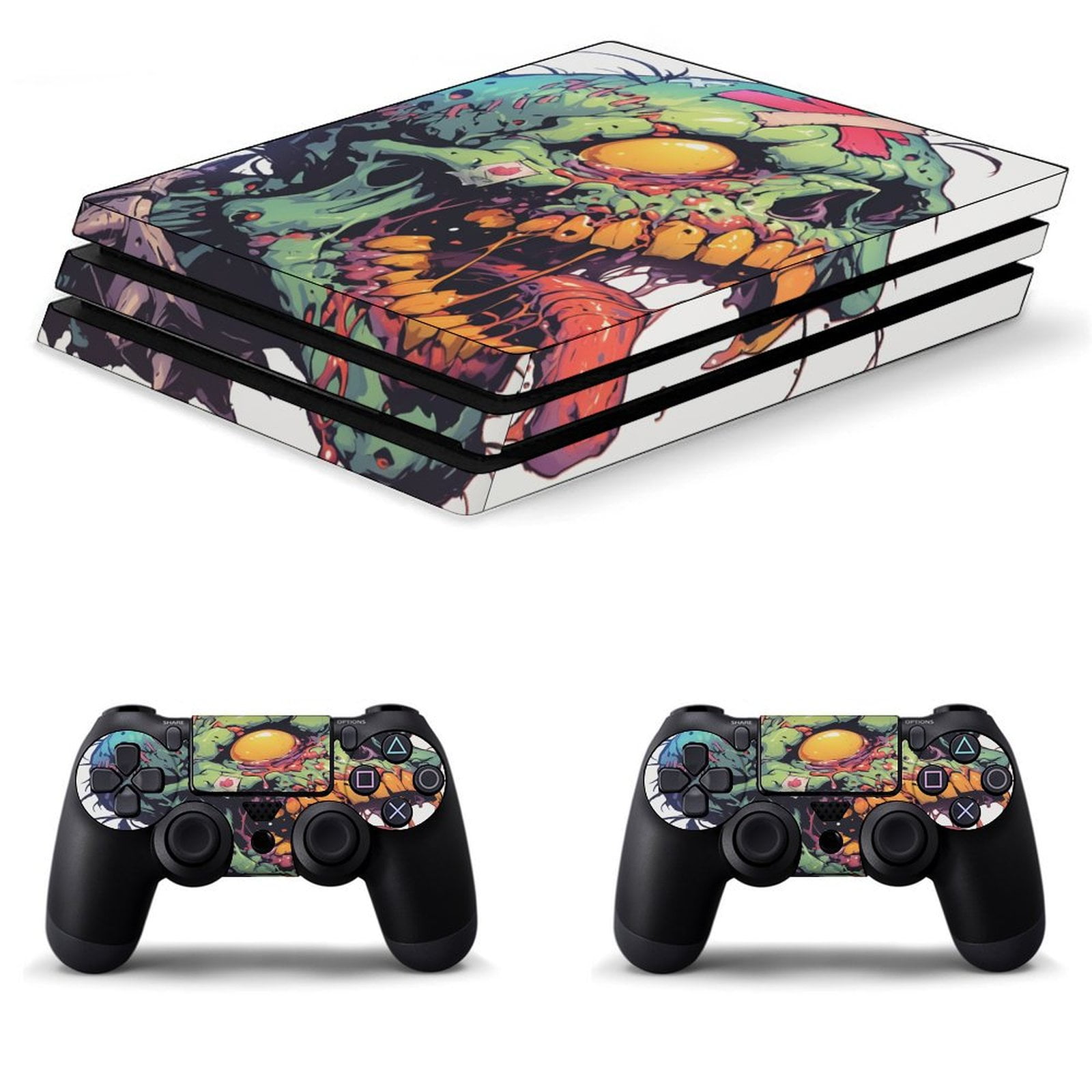 Psychedelic Zombie Skull Print PS4/PS4 Pro/PS4 Slim Skin Sticker For ...