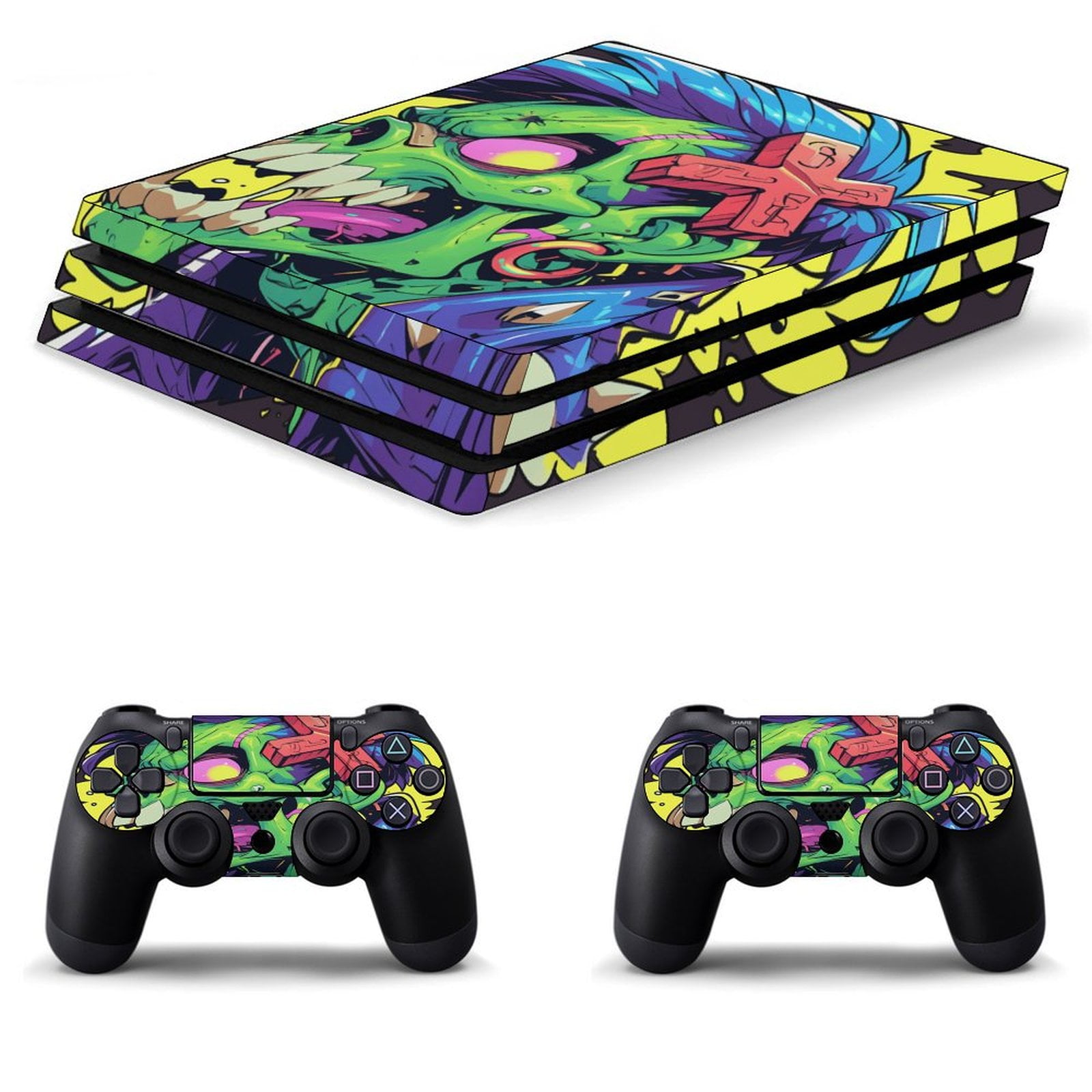 Psychedelic Zombie Skull Print PS4/PS4 Pro/PS4 Slim Skin Sticker For ...
