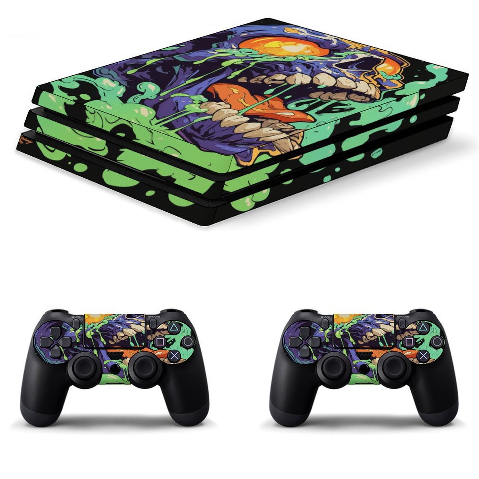 Psychedelic Zombie Skull Print PS4/PS4 Pro/PS4 Slim Skin Sticker For ...