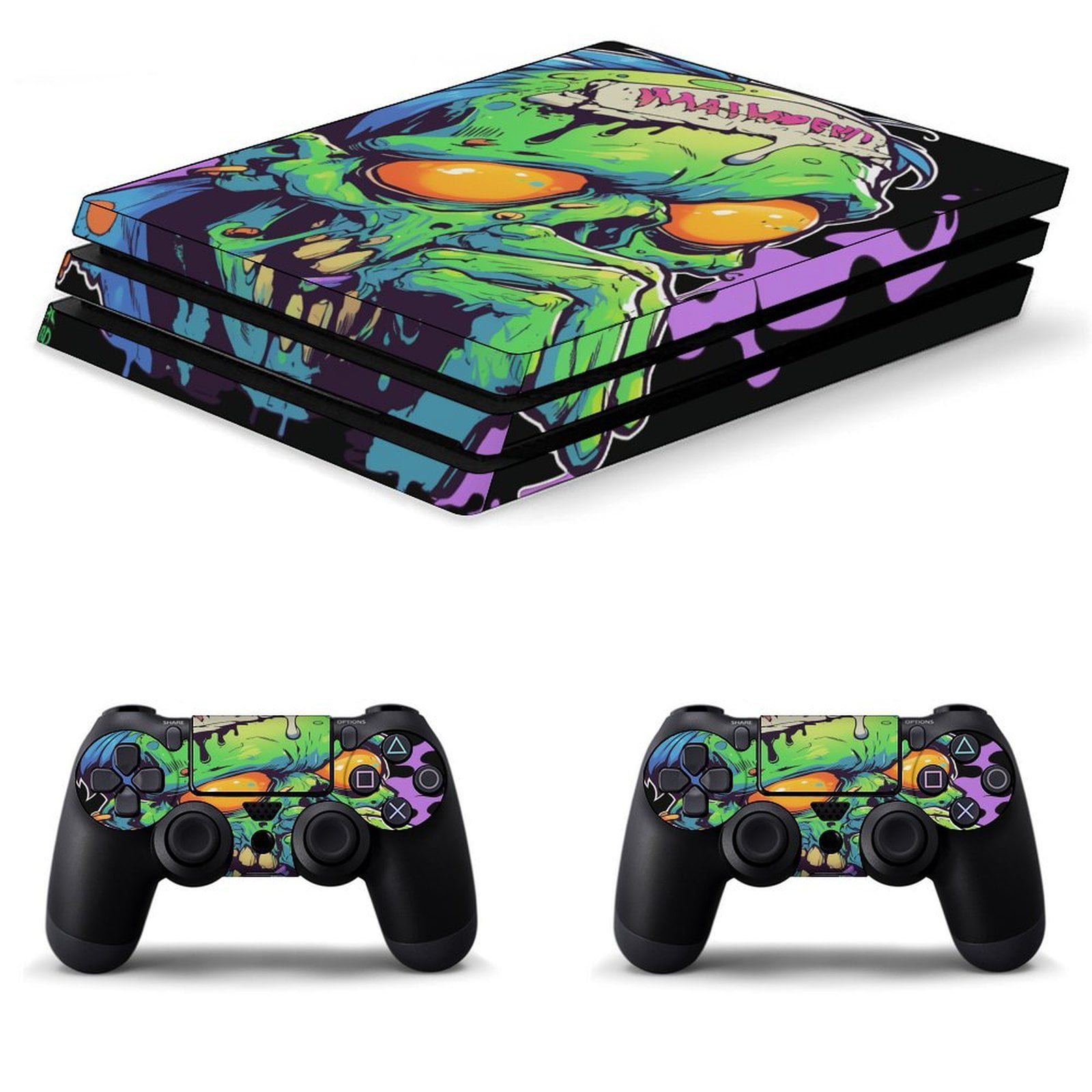 Psychedelic Zombie Skull Print PS4/PS4 Pro/PS4 Slim Skin Sticker For ...