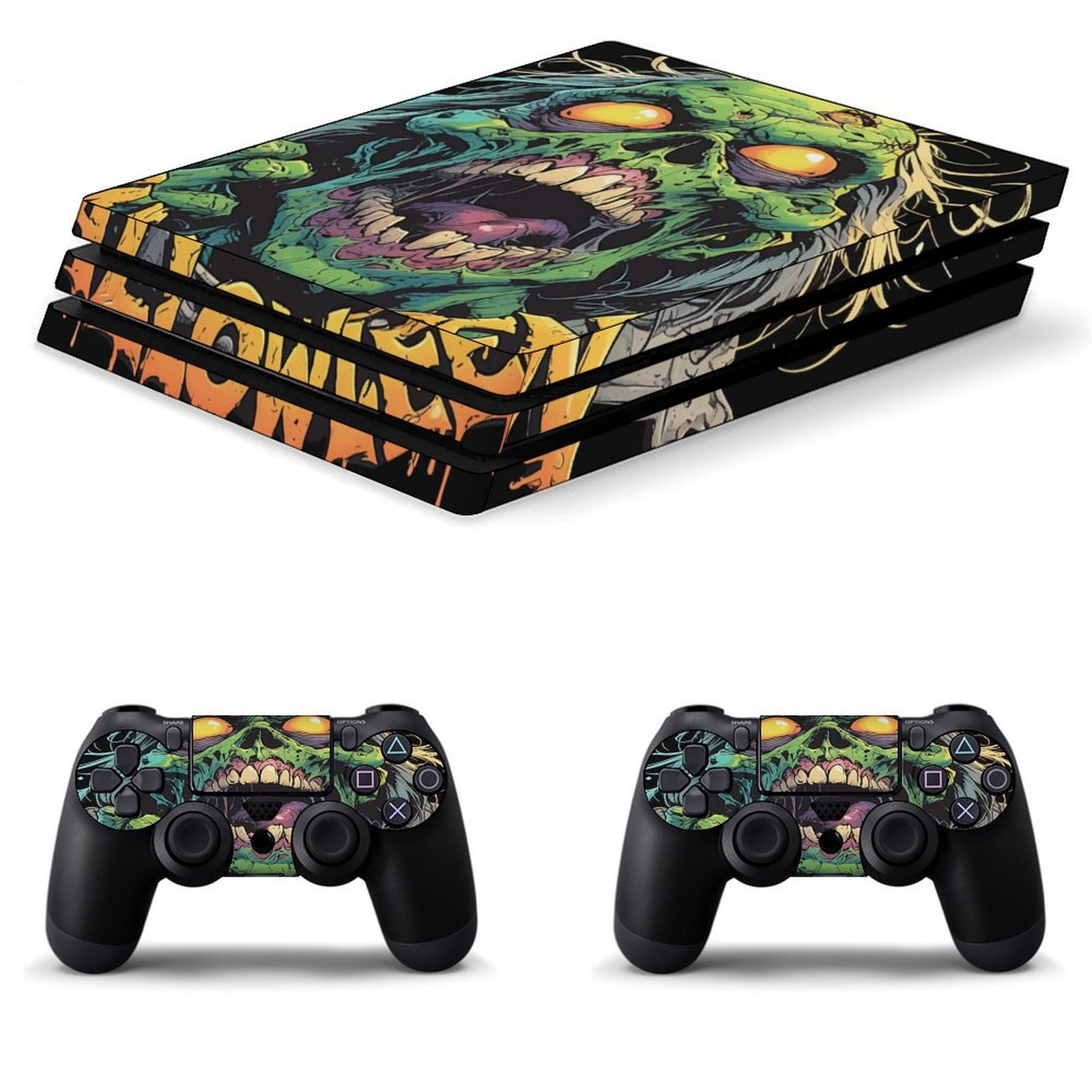 Psychedelic Zombie Skull Print PS4/PS4 Pro/PS4 Slim Skin Sticker For ...