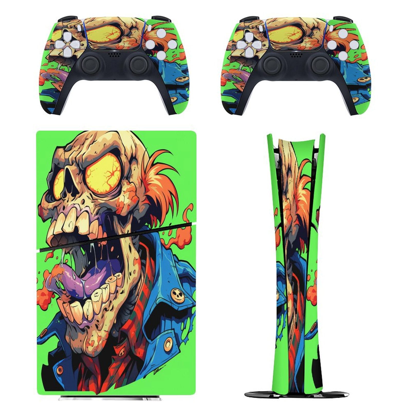 Psychedelic Zombie Skull Print PS5/PS5 Pro/PS5 Slim Digital Disc Skin ...
