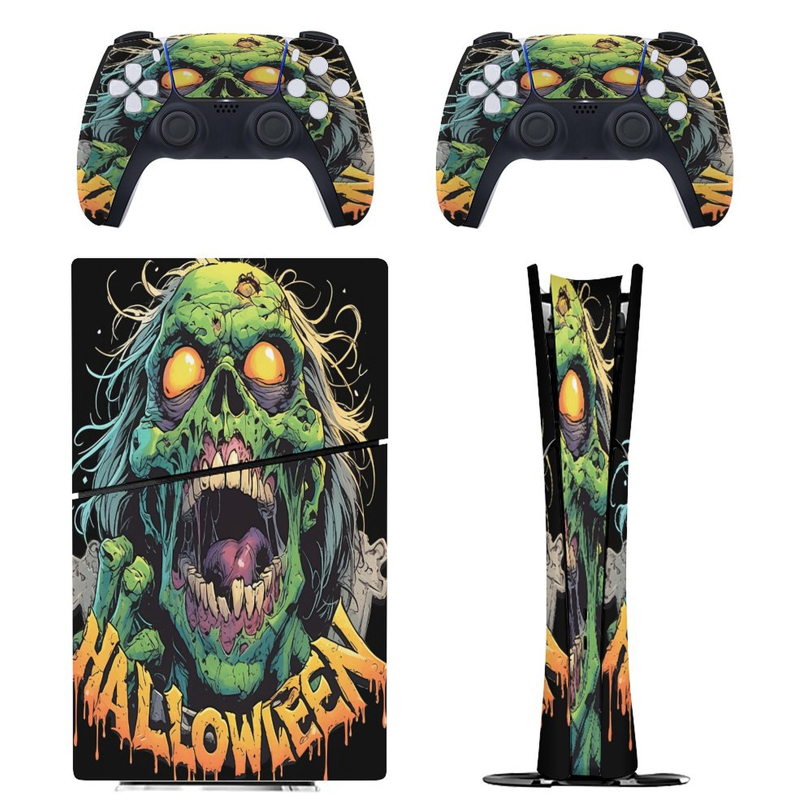 Psychedelic Zombie Skull Print PS5/PS5 Pro/PS5 Slim Digital Disc Skin ...