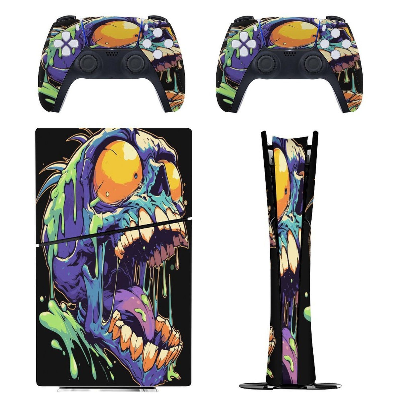 Psychedelic Zombie Skull Print PS5/PS5 Pro/PS5 Slim Digital Disc Skin ...