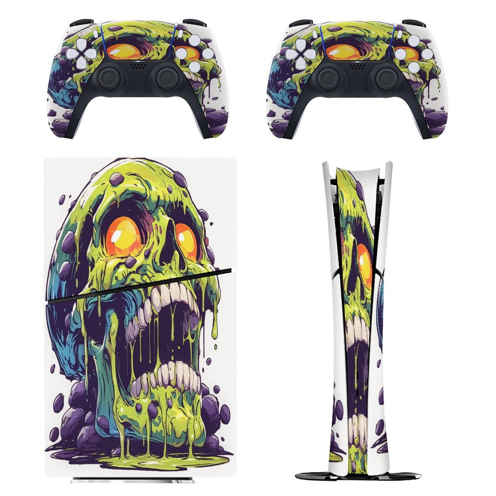 Psychedelic Zombie Skull Print PS5/PS5 Pro/PS5 Slim Digital Disc Skin ...