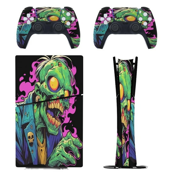 Psychedelic Zombie Skull Print PS5/PS5 Pro/PS5 Slim Digital Disc Skin ...