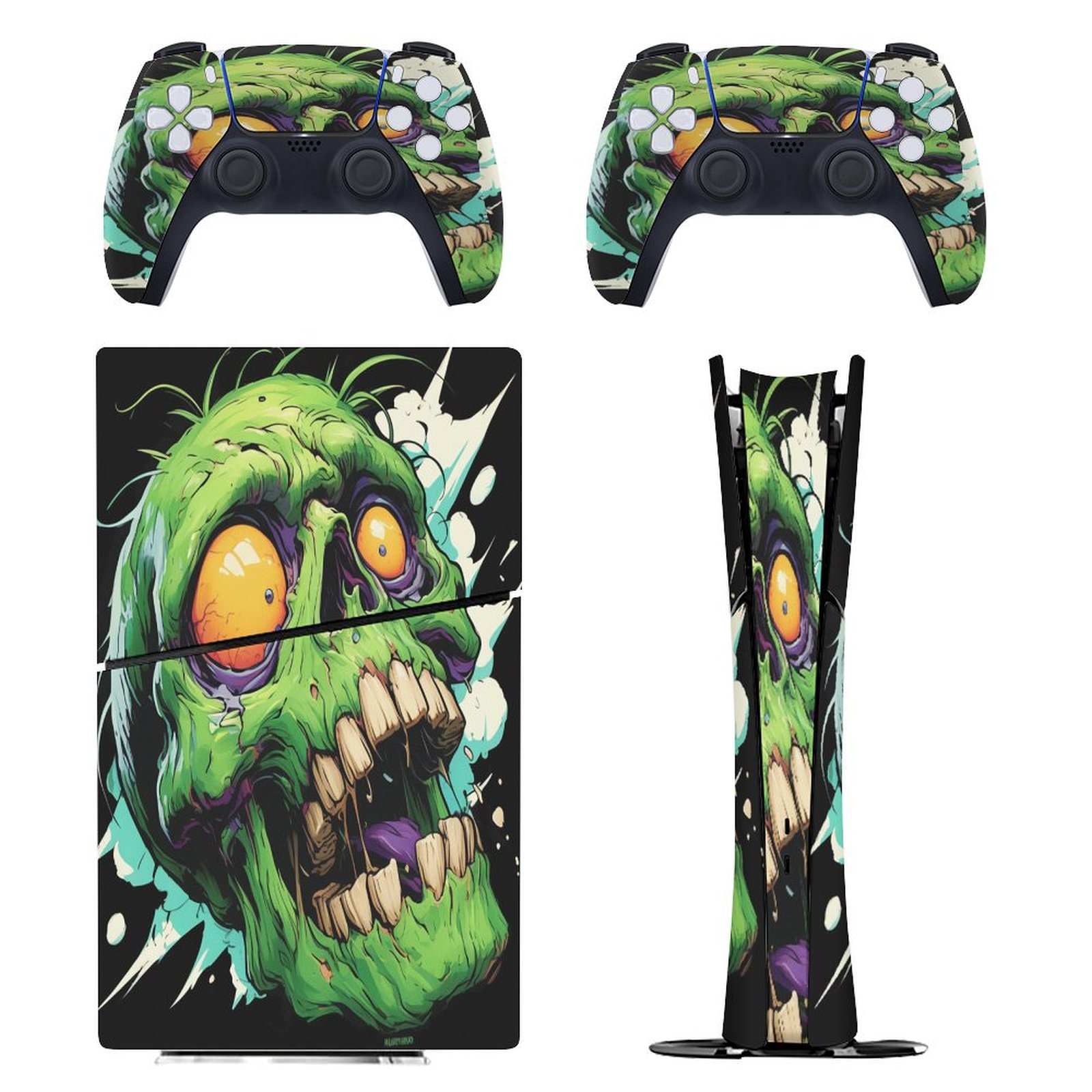 Psychedelic Zombie Skull Print PS5/PS5 Pro/PS5 Slim Digital Disc Skin ...