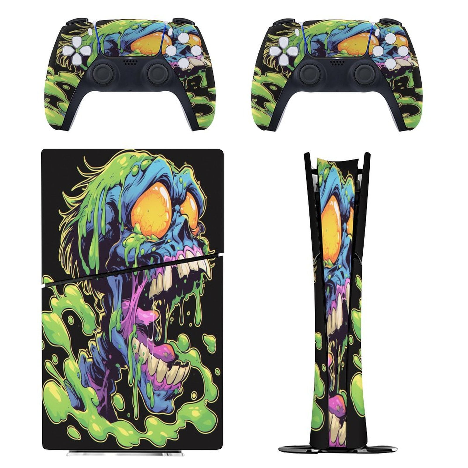 Psychedelic Zombie Skull Print PS5/PS5 Pro/PS5 Slim Digital Disc Skin ...