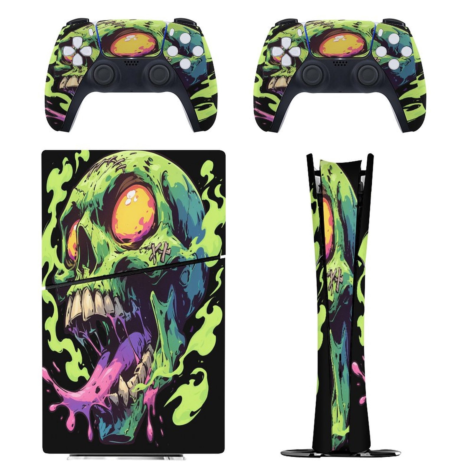Psychedelic Zombie Skull Print PS5/PS5 Pro/PS5 Slim Digital Disc Skin ...