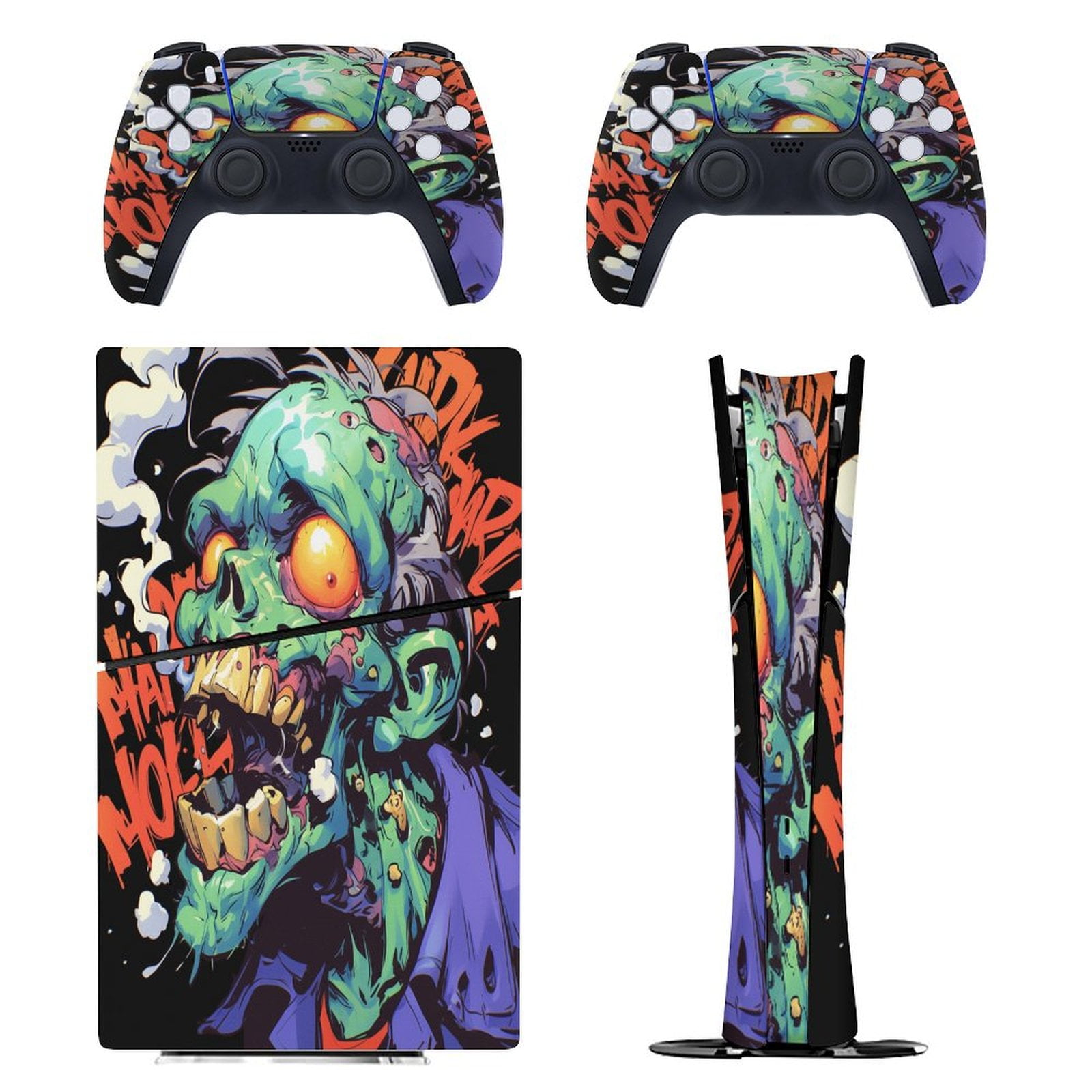 Psychedelic Zombie Skull Print PS5/PS5 Pro/PS5 Slim Digital Disc Skin ...