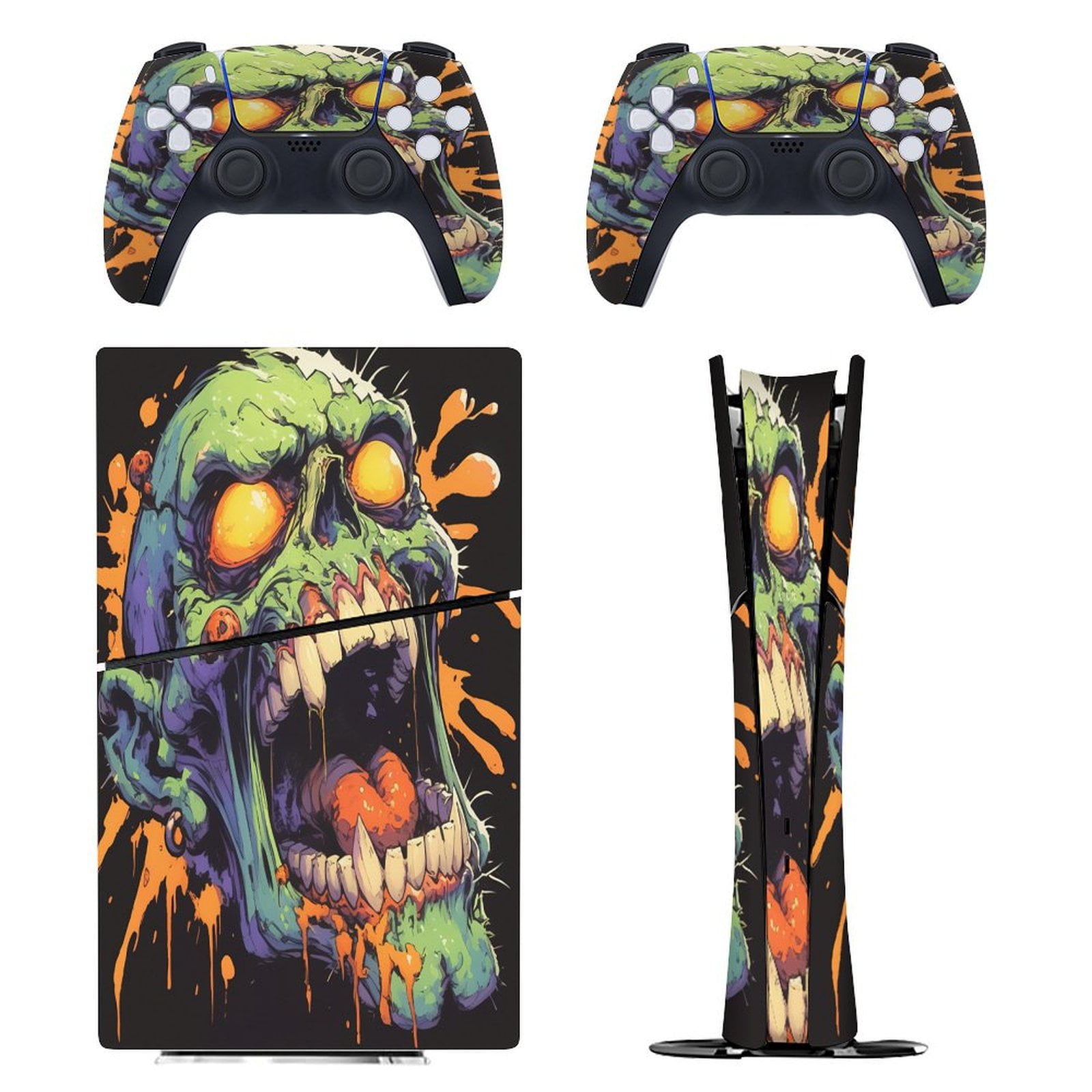Psychedelic Zombie Skull Print PS5/PS5 Pro/PS5 Slim Digital Disc Skin ...