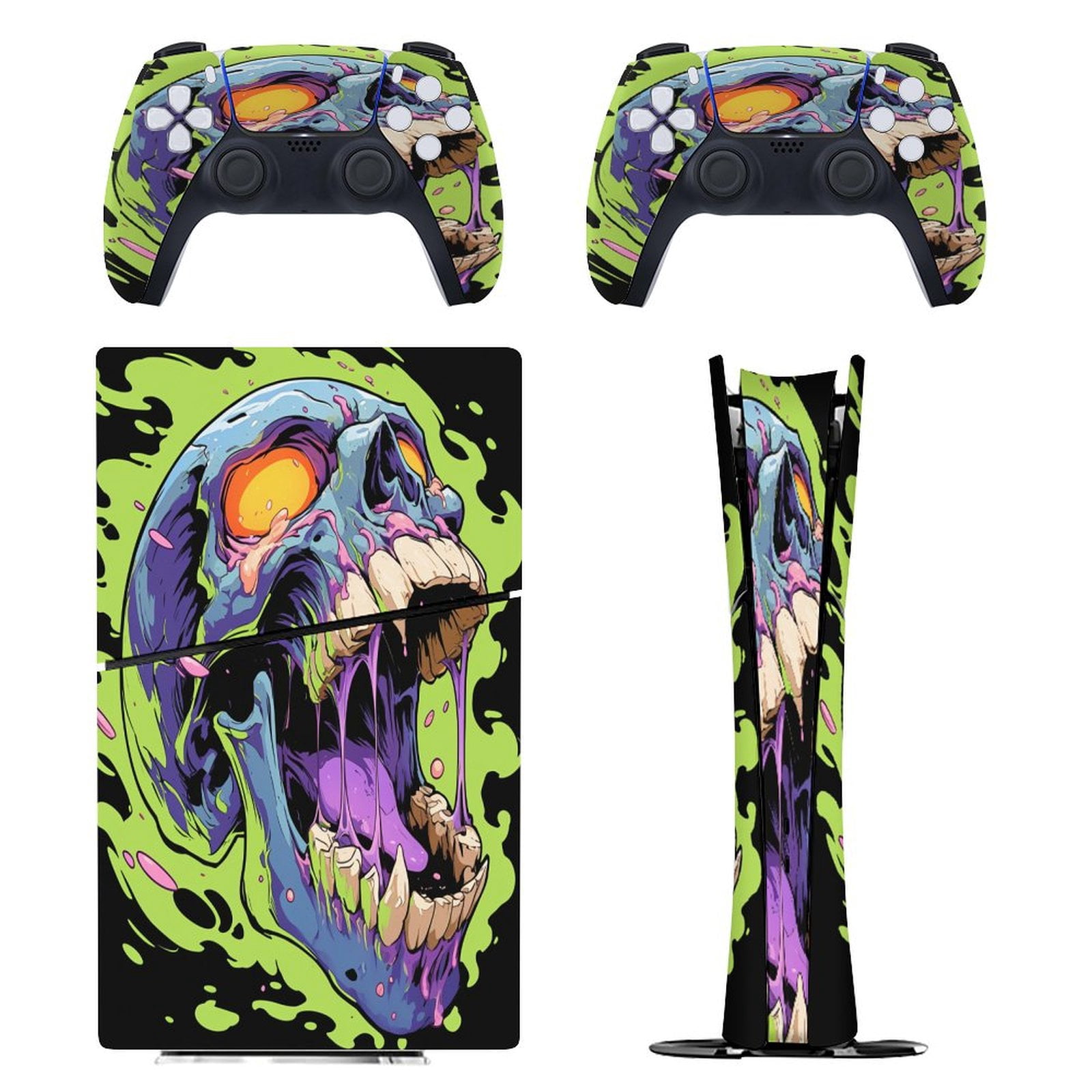 Psychedelic Zombie Skull Print PS5/PS5 Pro/PS5 Slim Digital Disc Skin ...