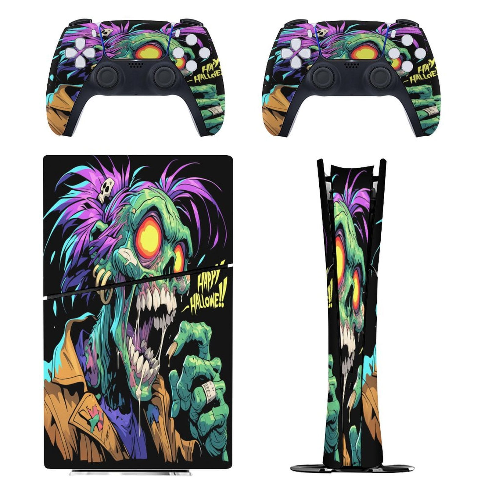 Psychedelic Zombie Skull Print PS5/PS5 Pro/PS5 Slim Digital Disc Skin ...