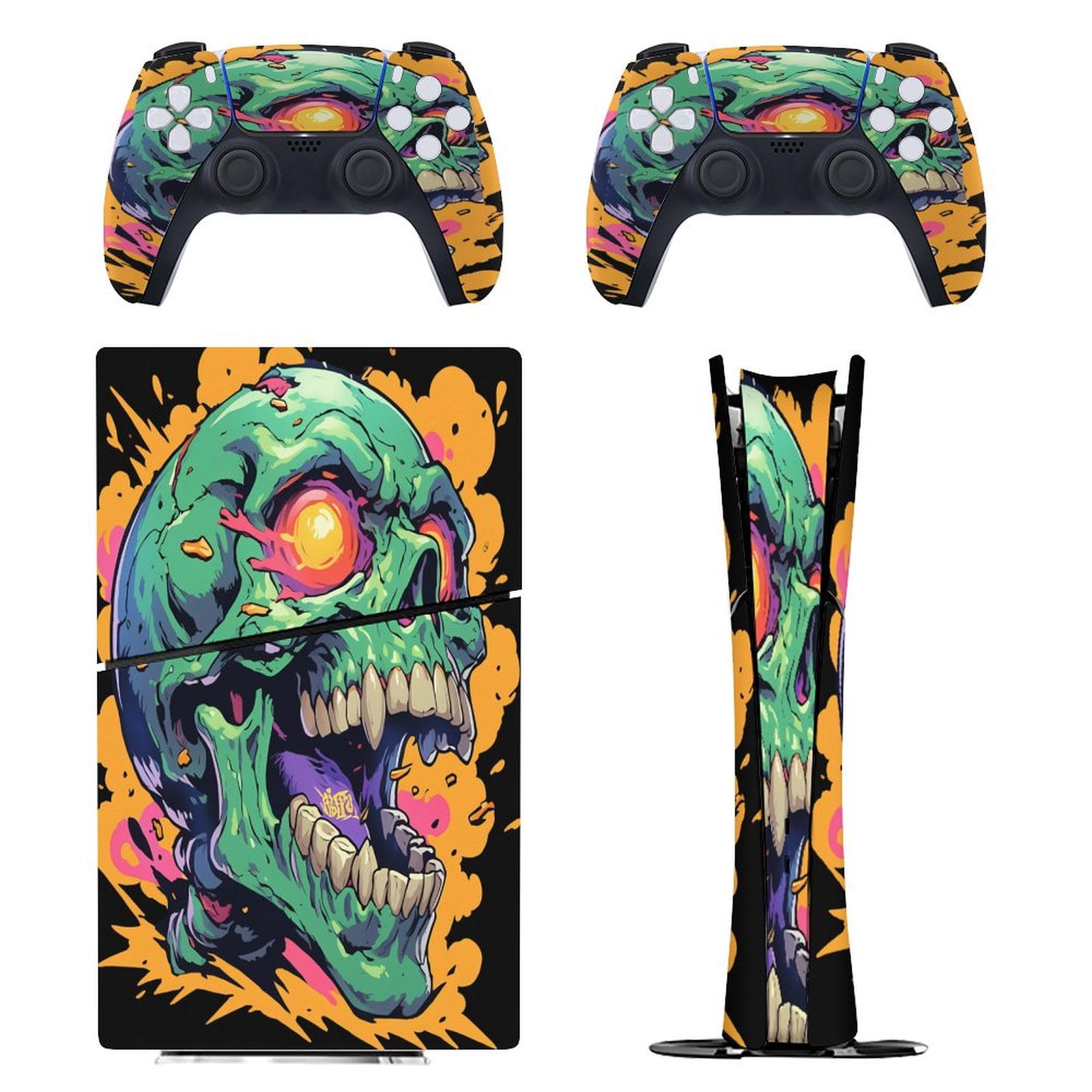 Psychedelic Zombie Skull Print PS5/PS5 Pro/PS5 Slim Digital Disc Skin ...