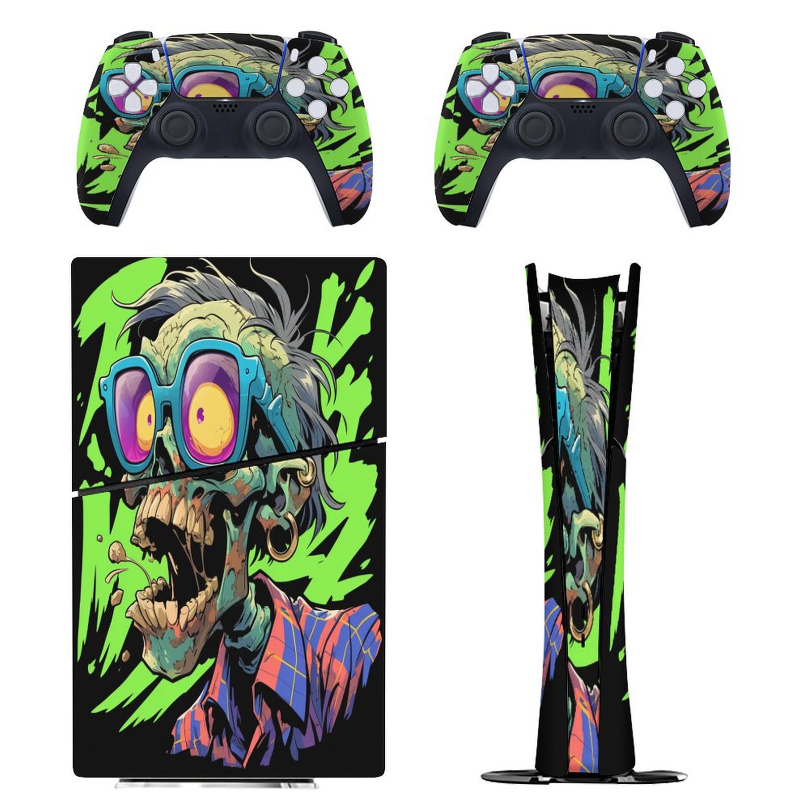 Psychedelic Zombie Skull Print PS5/PS5 Pro/PS5 Slim Digital Disc Skin ...