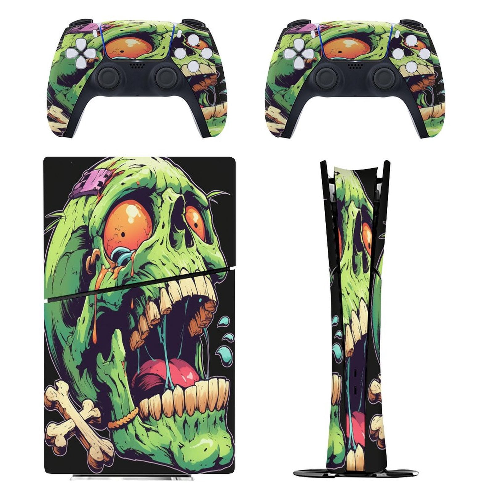 Psychedelic Zombie Skull Print PS5/PS5 Pro/PS5 Slim Digital Disc Skin ...