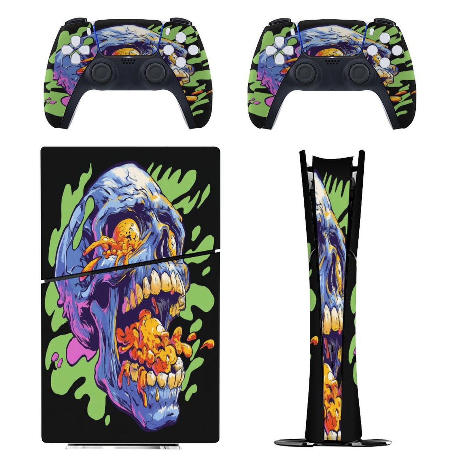 Psychedelic Zombie Skull Print PS5/PS5 Pro/PS5 Slim Digital Disc Skin ...