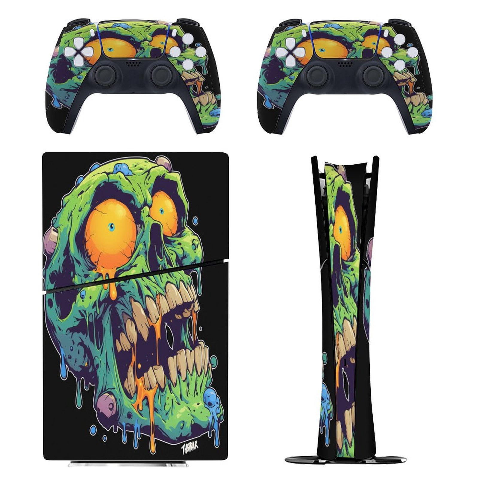 Psychedelic Zombie Skull Print PS5/PS5 Pro/PS5 Slim Digital Disc Skin ...