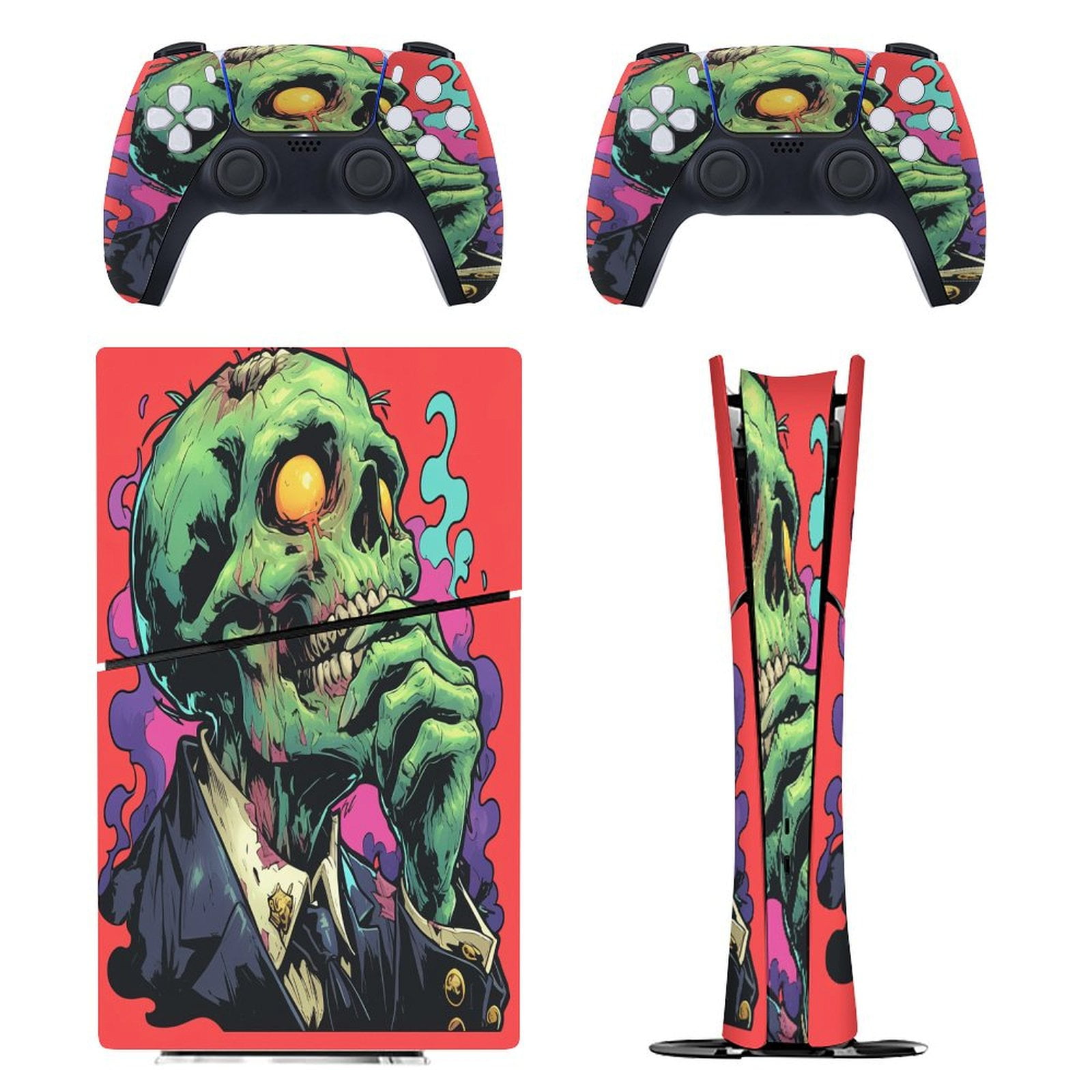 Psychedelic Zombie Skull Print PS5/PS5 Pro/PS5 Slim Digital Disc Skin ...