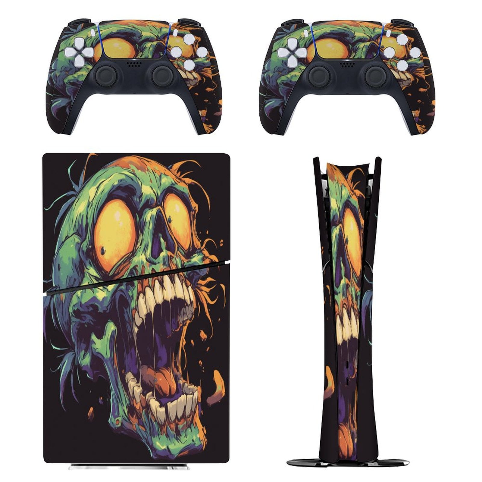 Psychedelic Zombie Skull Print PS5/PS5 Pro/PS5 Slim Digital Disc Skin ...