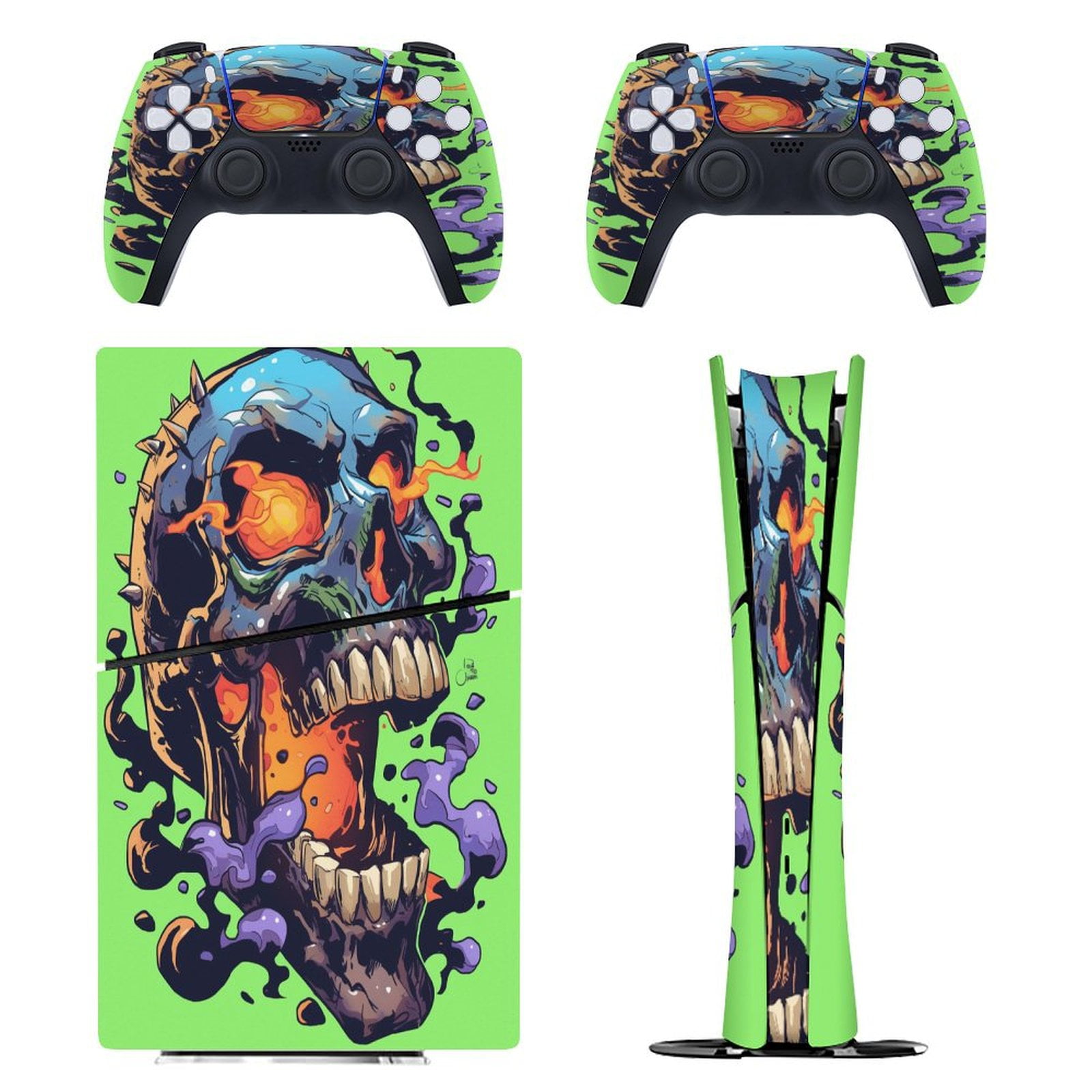 Psychedelic Zombie Skull Print PS5/PS5 Pro/PS5 Slim Digital Disc Skin ...