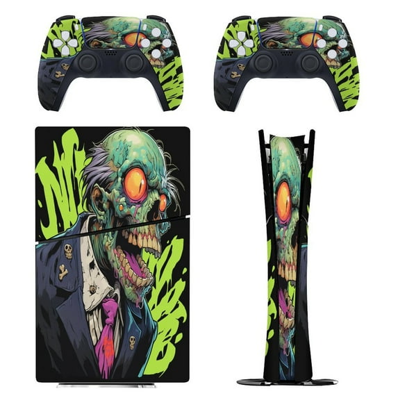 Psychedelic Zombie Skull Print PS5/PS5 Pro/PS5 Slim Digital Disc Skin ...