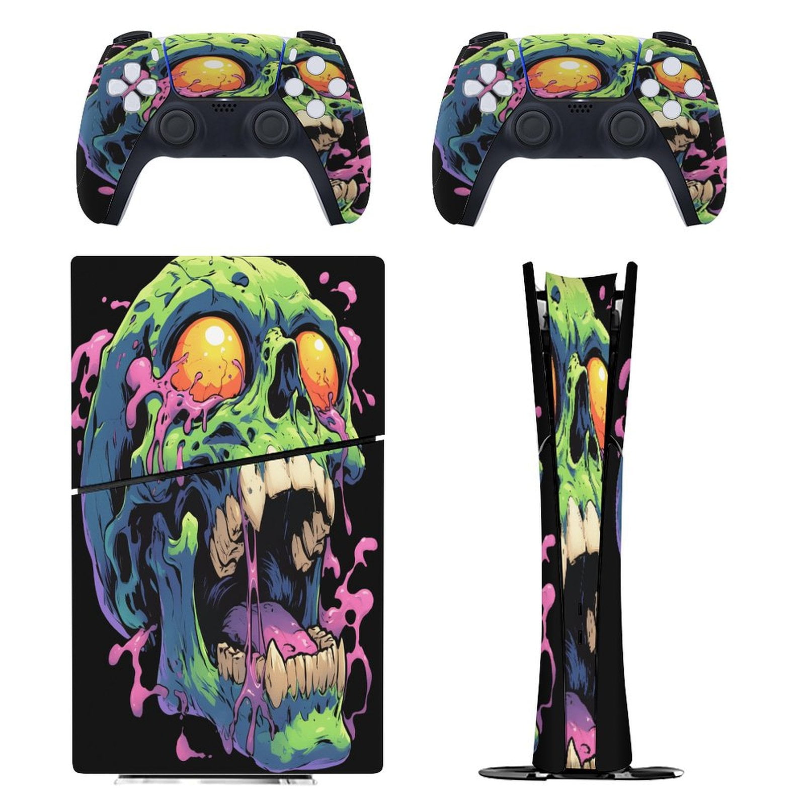 Psychedelic Zombie Skull Print PS5/PS5 Pro/PS5 Slim Digital Disc Skin ...