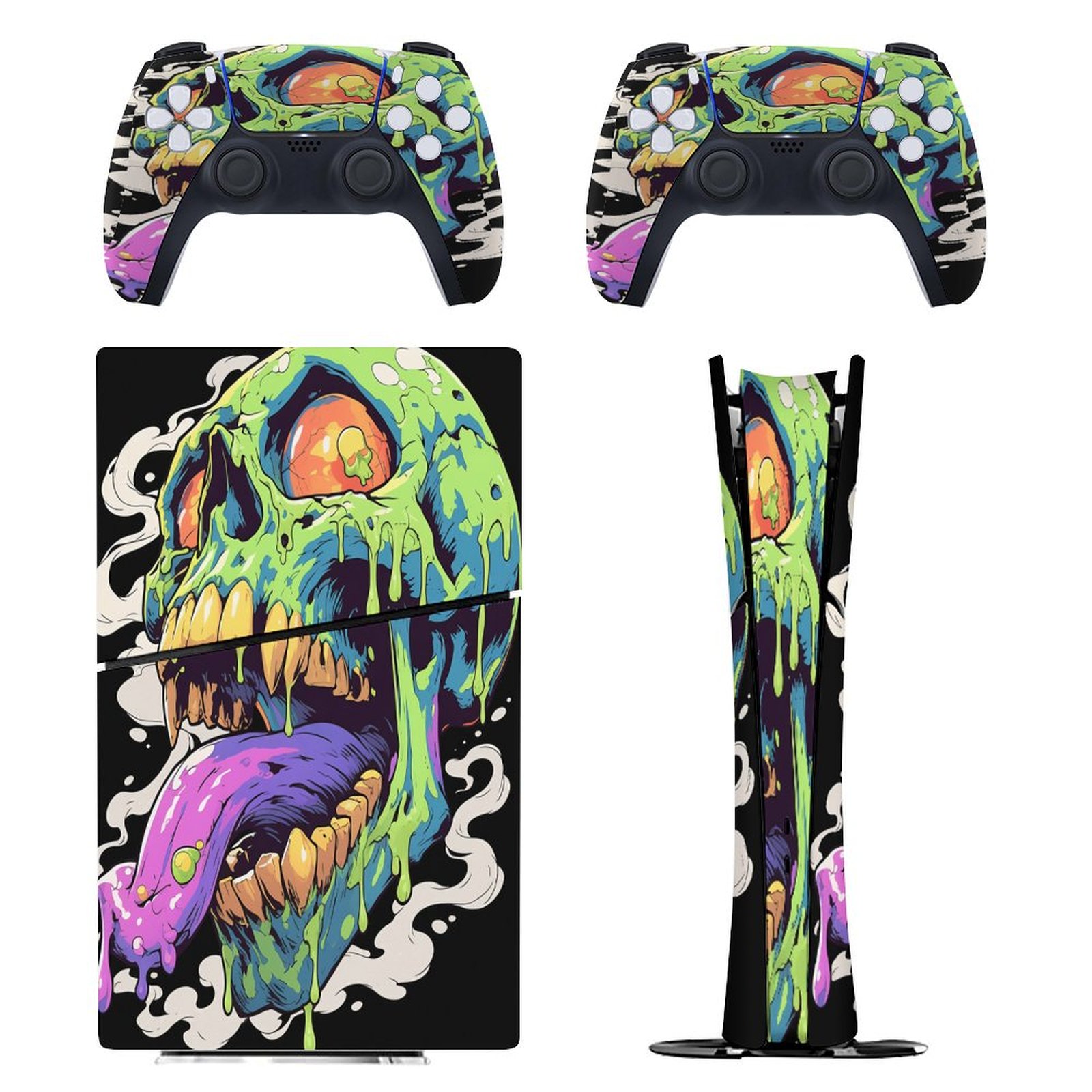 Psychedelic Zombie Skull Print PS5/PS5 Pro/PS5 Slim Digital Disc Skin ...