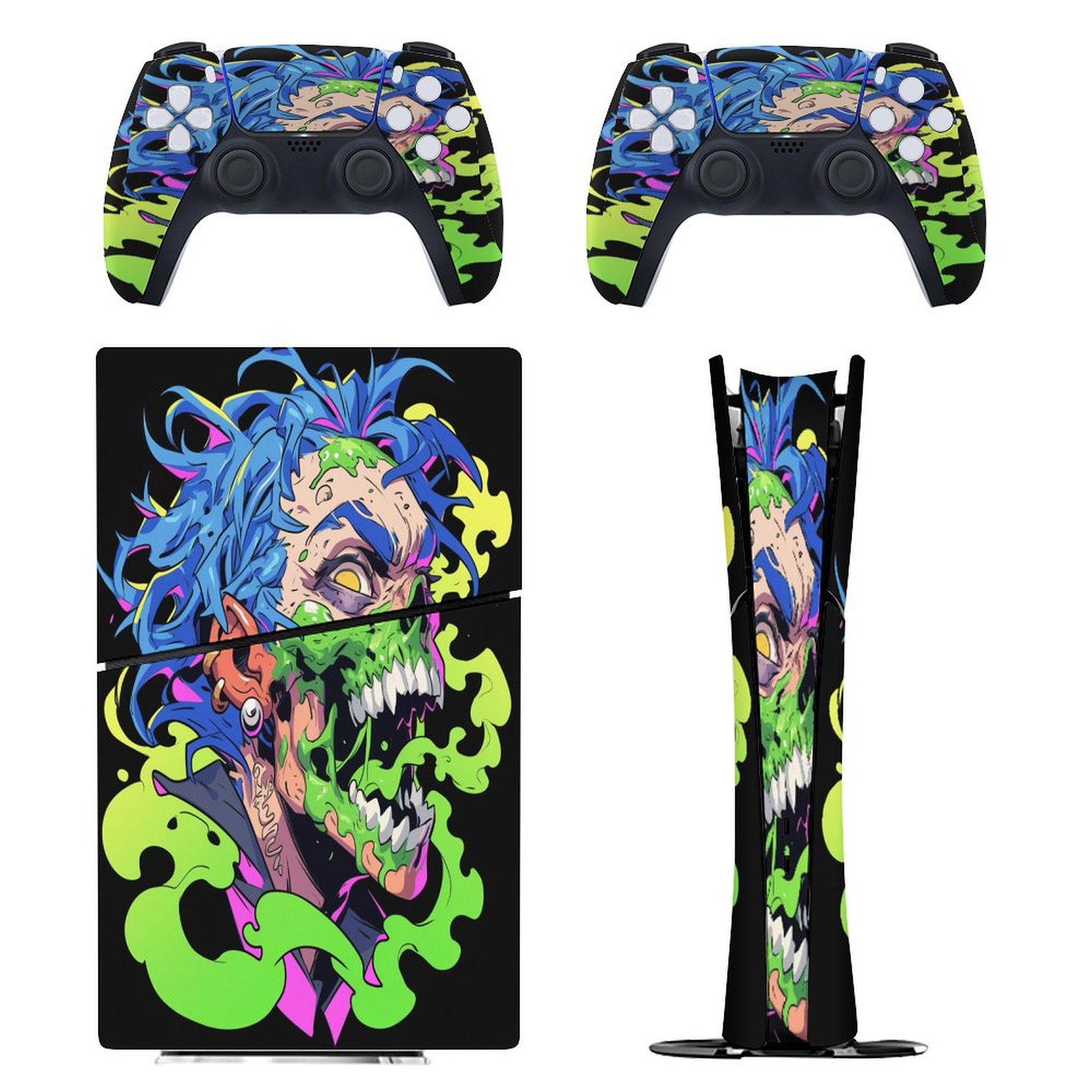 Psychedelic Zombie Skull Print PS5/PS5 Pro/PS5 Slim Digital Disc Skin ...