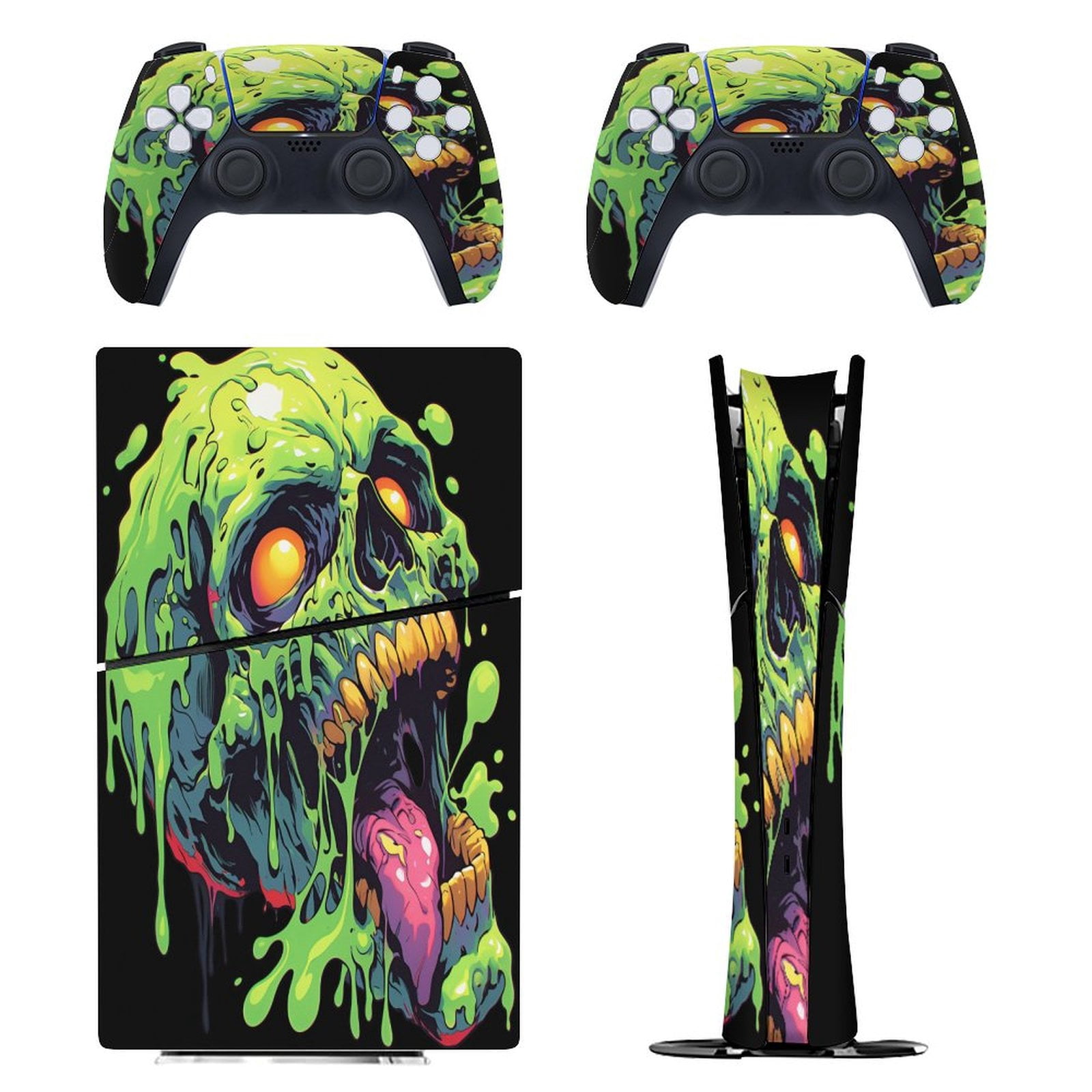 Psychedelic Zombie Skull Print PS5/PS5 Pro/PS5 Slim Digital Disc Skin ...