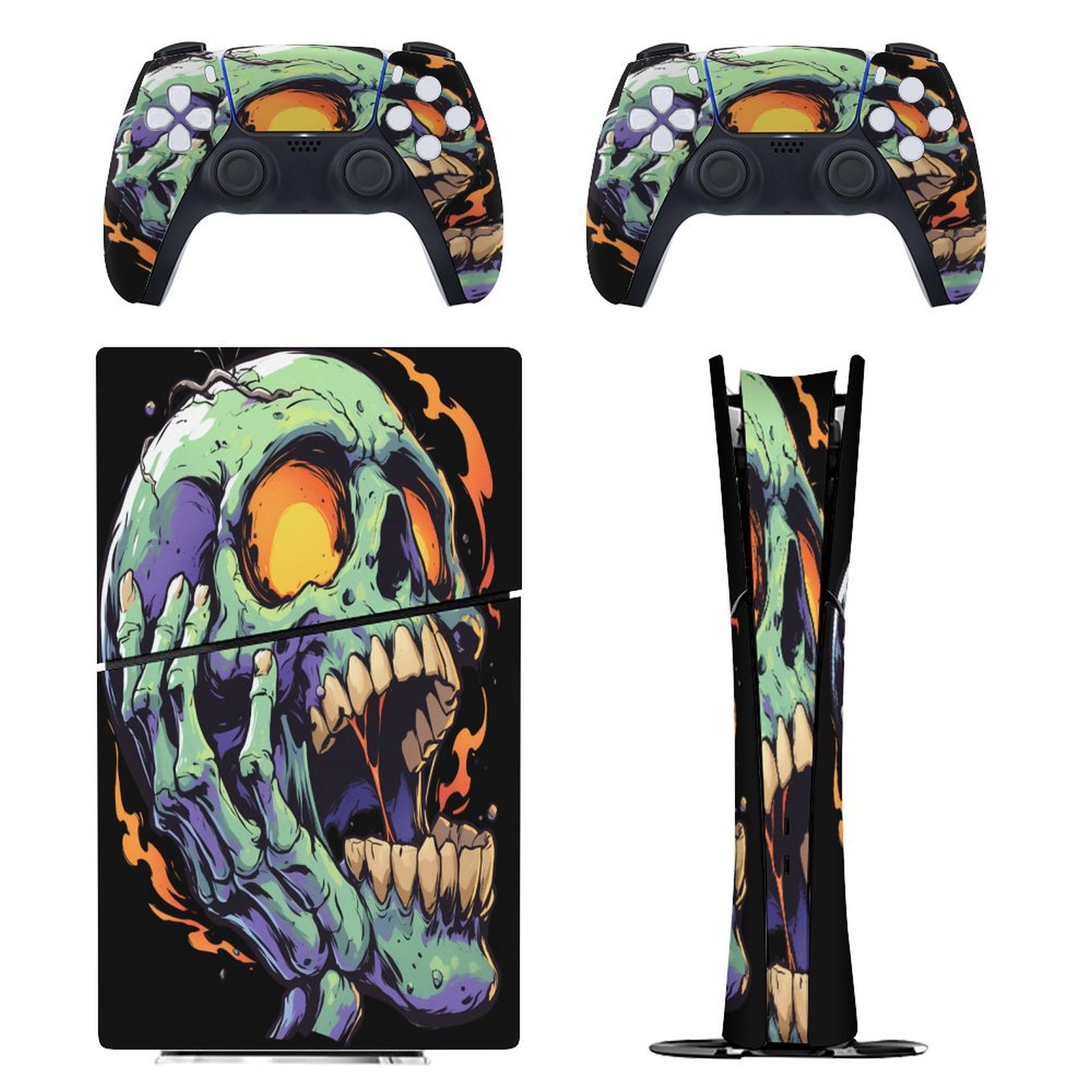 Psychedelic Zombie Skull Print PS5/PS5 Pro/PS5 Slim Digital Disc Skin ...