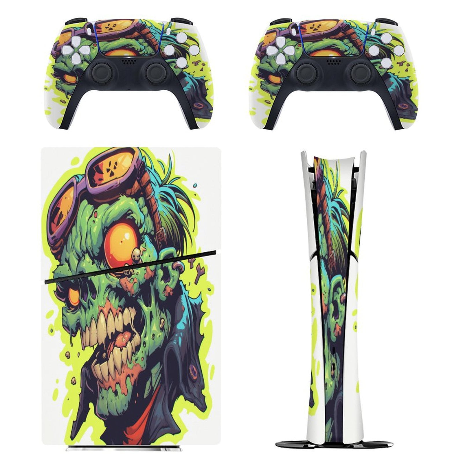 Psychedelic Zombie Skull Print PS5/PS5 Pro/PS5 Slim Digital Disc Skin ...