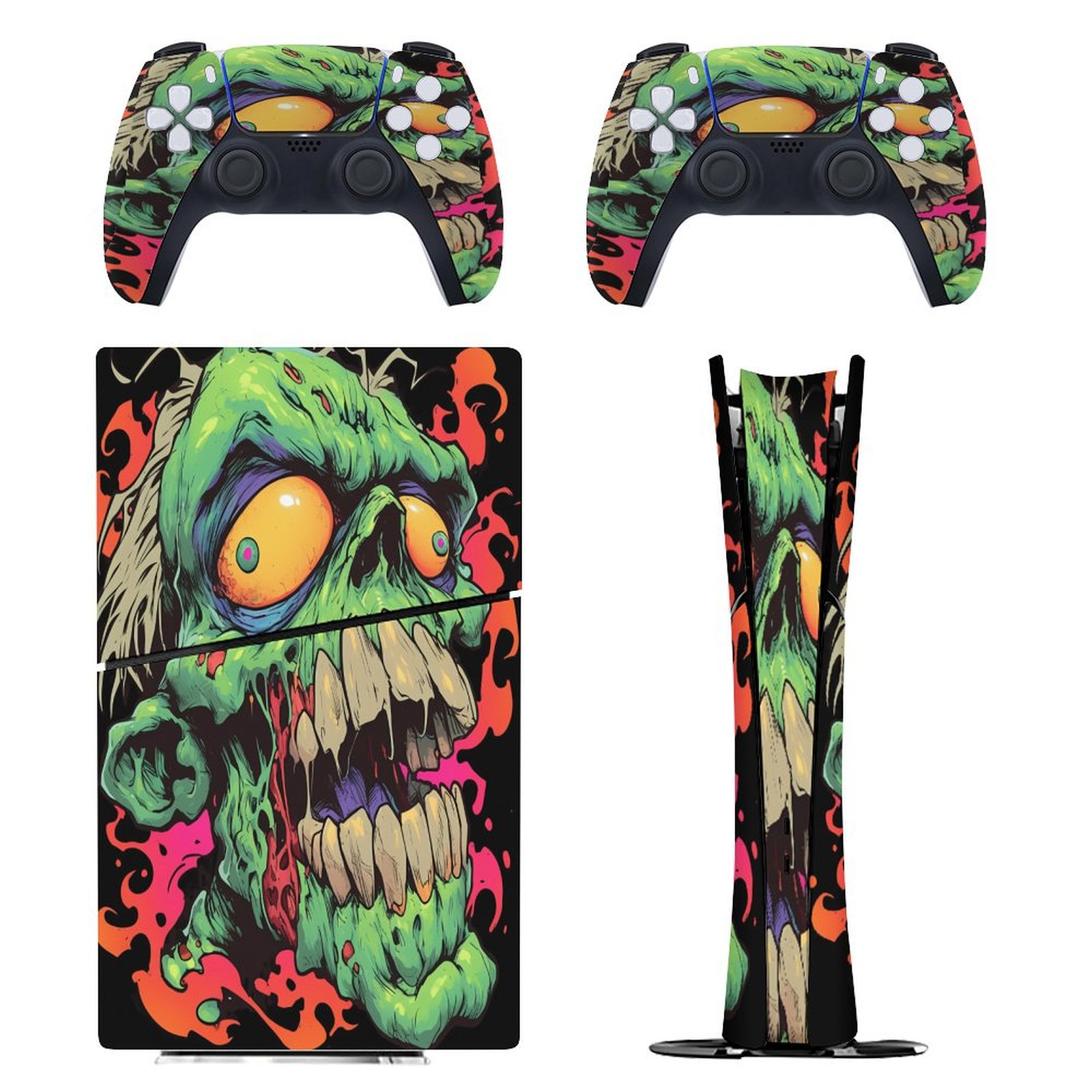 Psychedelic Zombie Skull Print PS5/PS5 Pro/PS5 Slim Digital Disc Skin ...