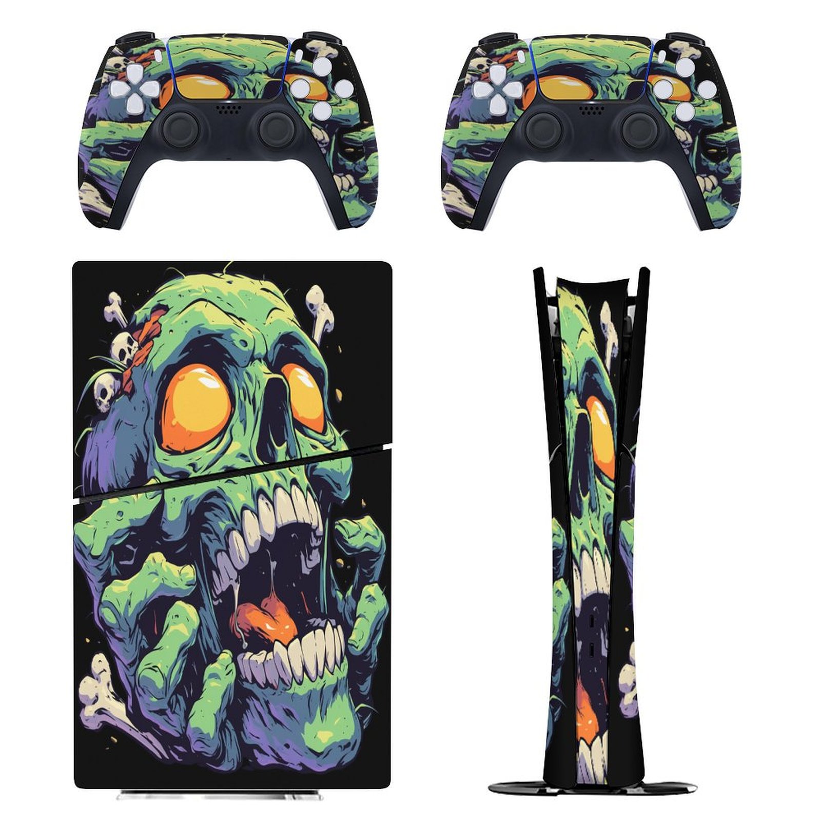 Psychedelic Zombie Skull Print PS5/PS5 Pro/PS5 Slim Digital Disc Skin ...