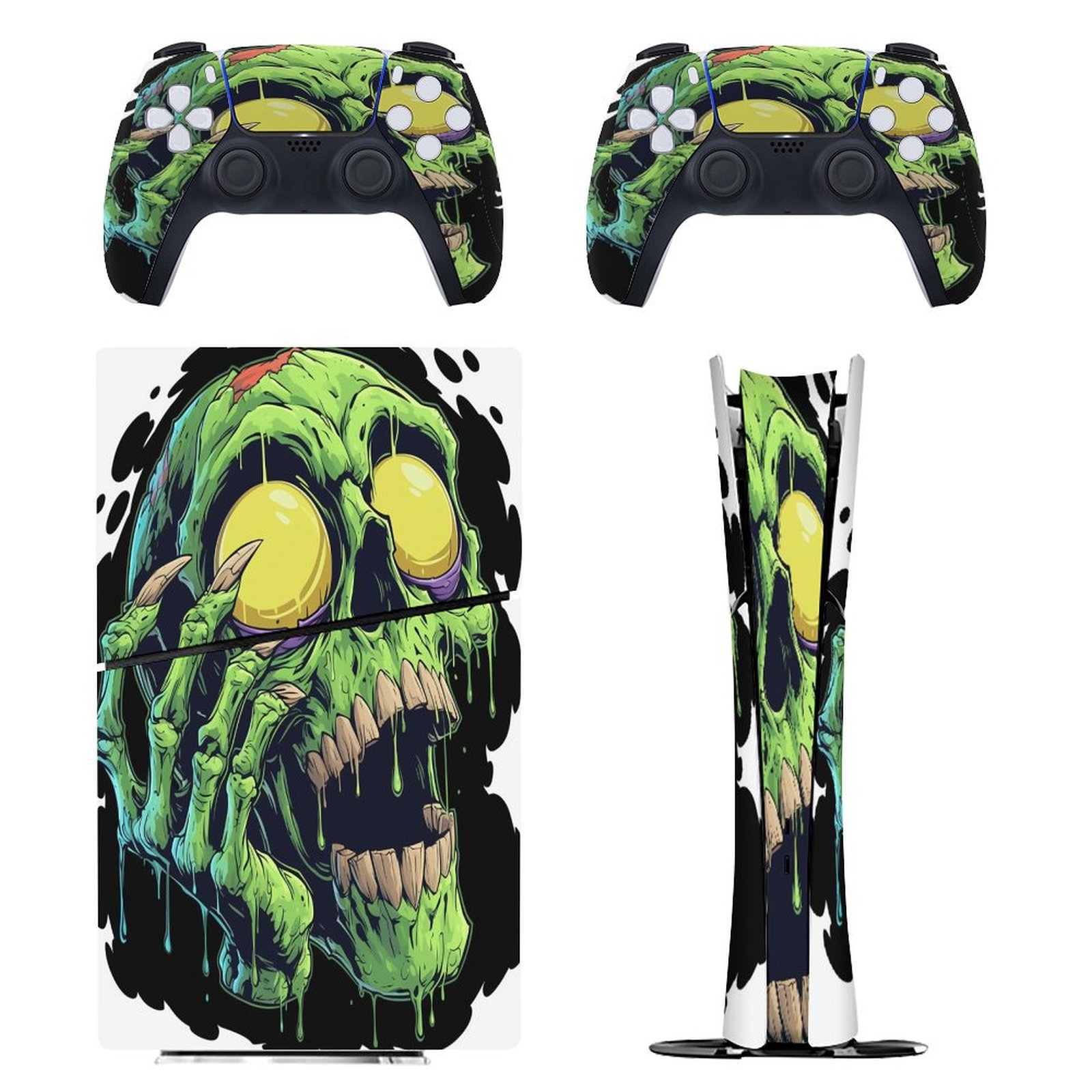 Psychedelic Zombie Skull Print PS5/PS5 Pro/PS5 Slim Digital Disc Skin ...